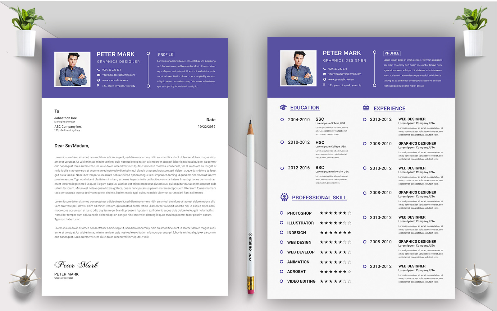 Peter Mark – CV & Resume Template - TemplateMonster