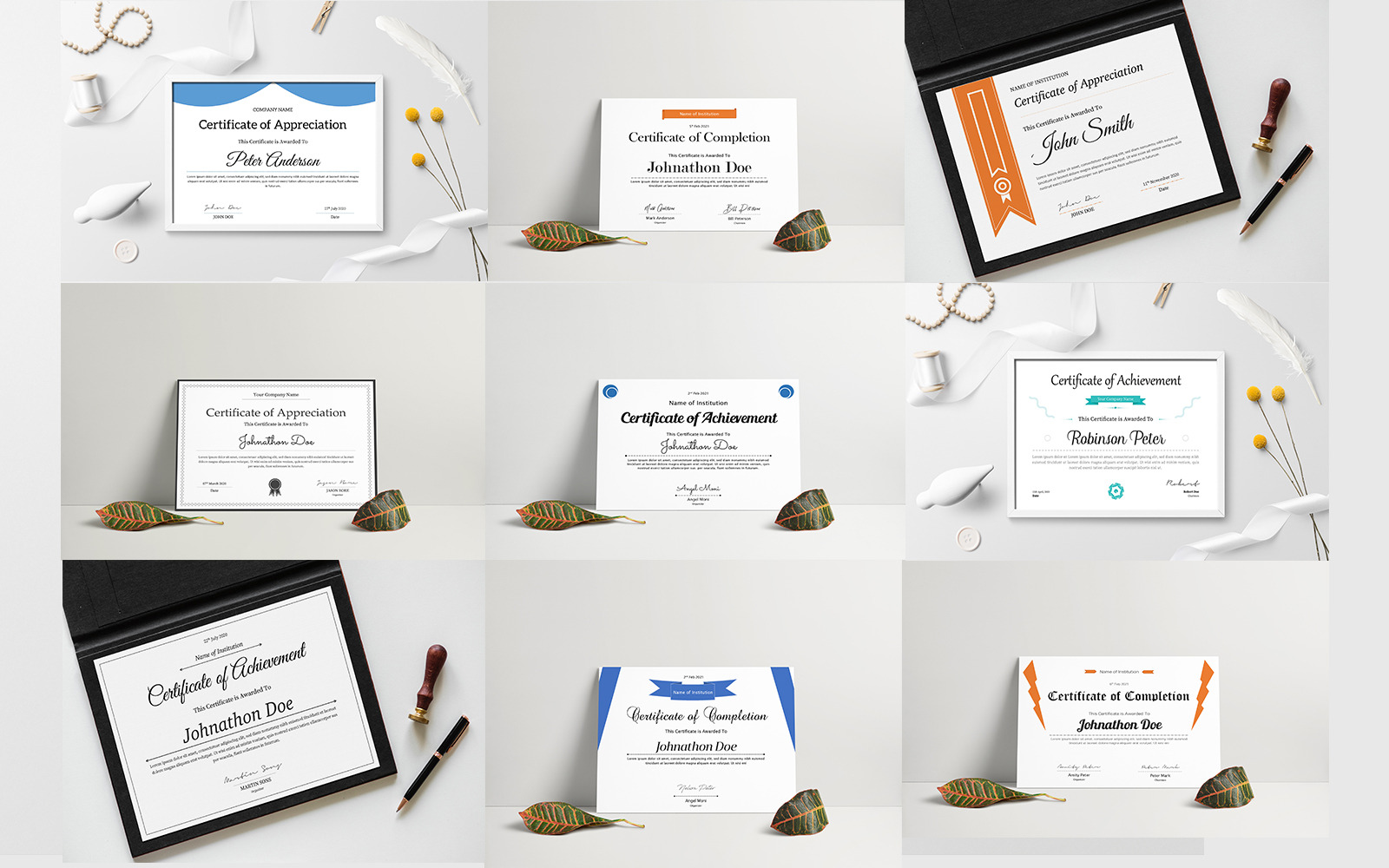 10 Word Docx Certificate Bundle #164969 - TemplateMonster