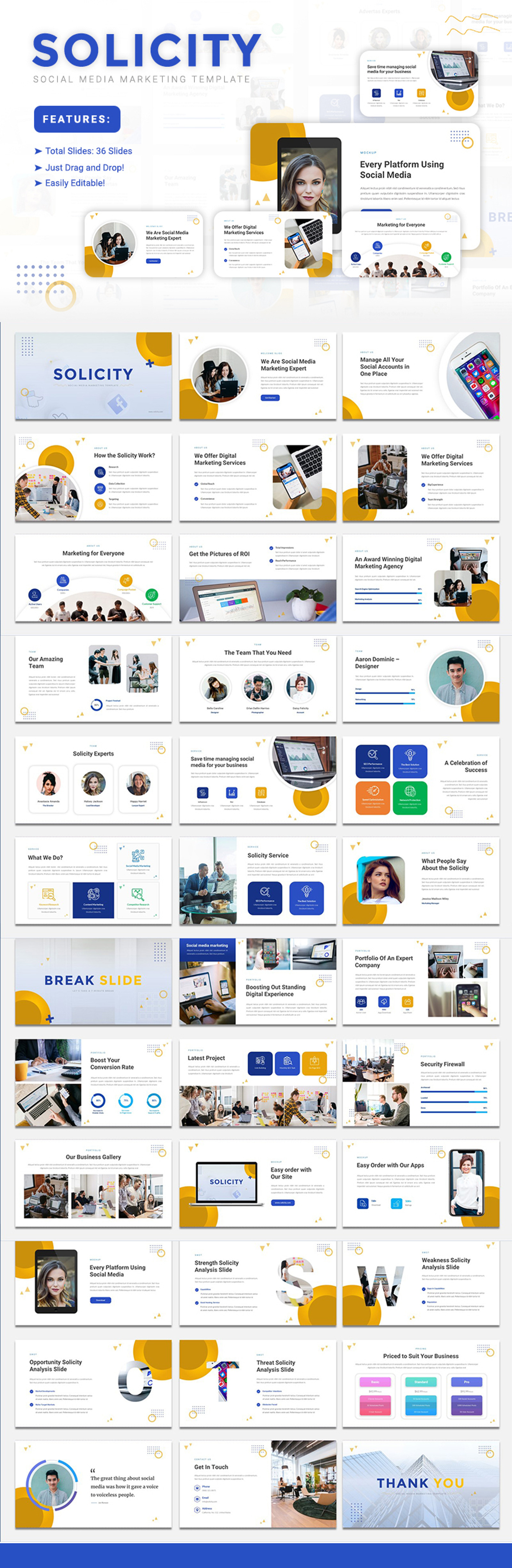 Solicity - Modello di presentazione PowerPoint di marketing sui social ...