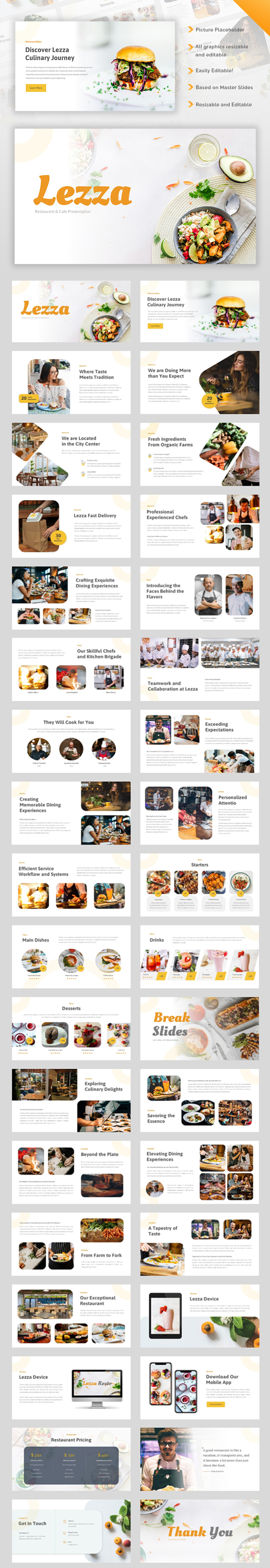 Lezza - Restaurant & Cafe Google Slides Template
