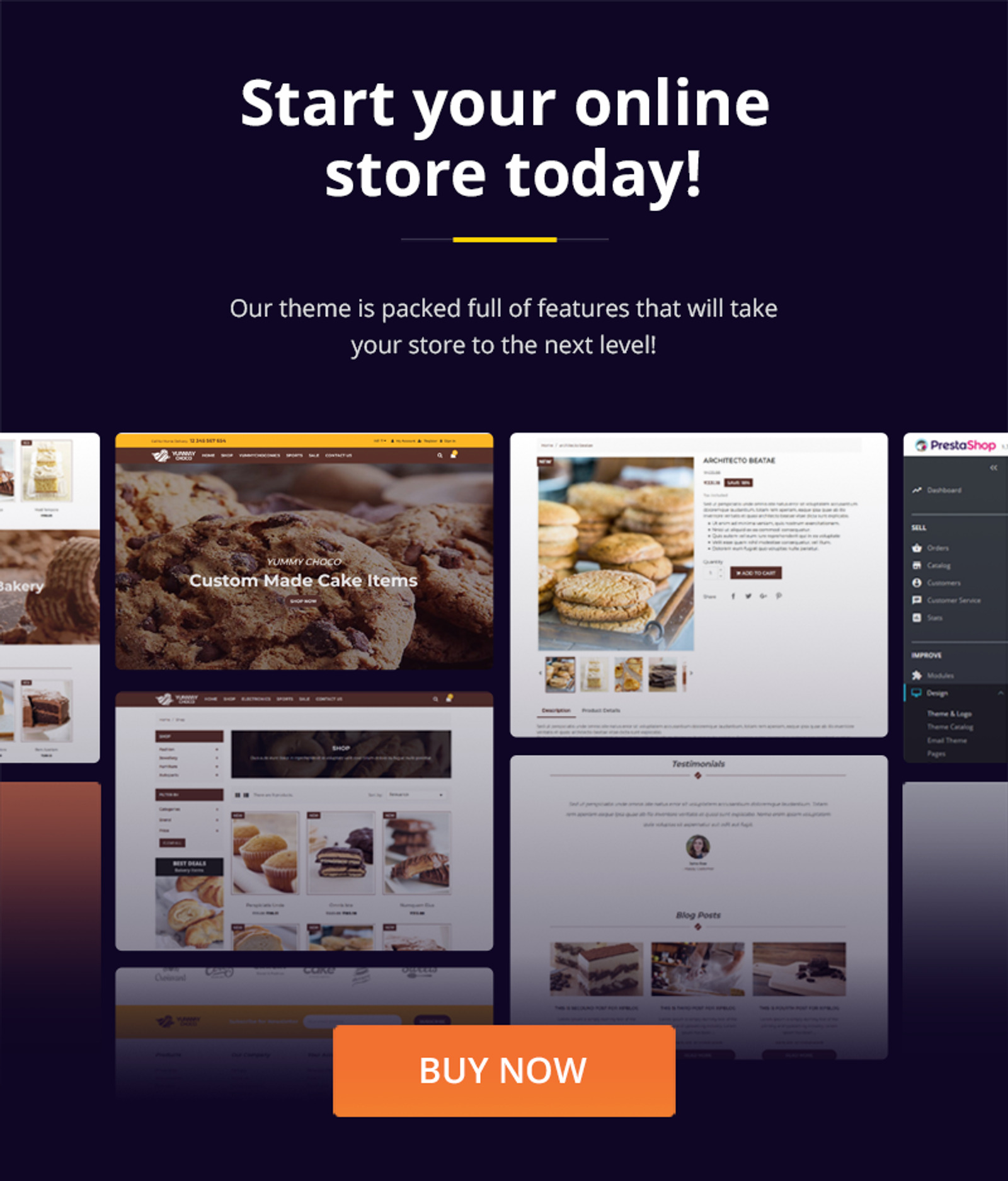Yummy Choco - Cake & Bakery Store Prestashop Theme