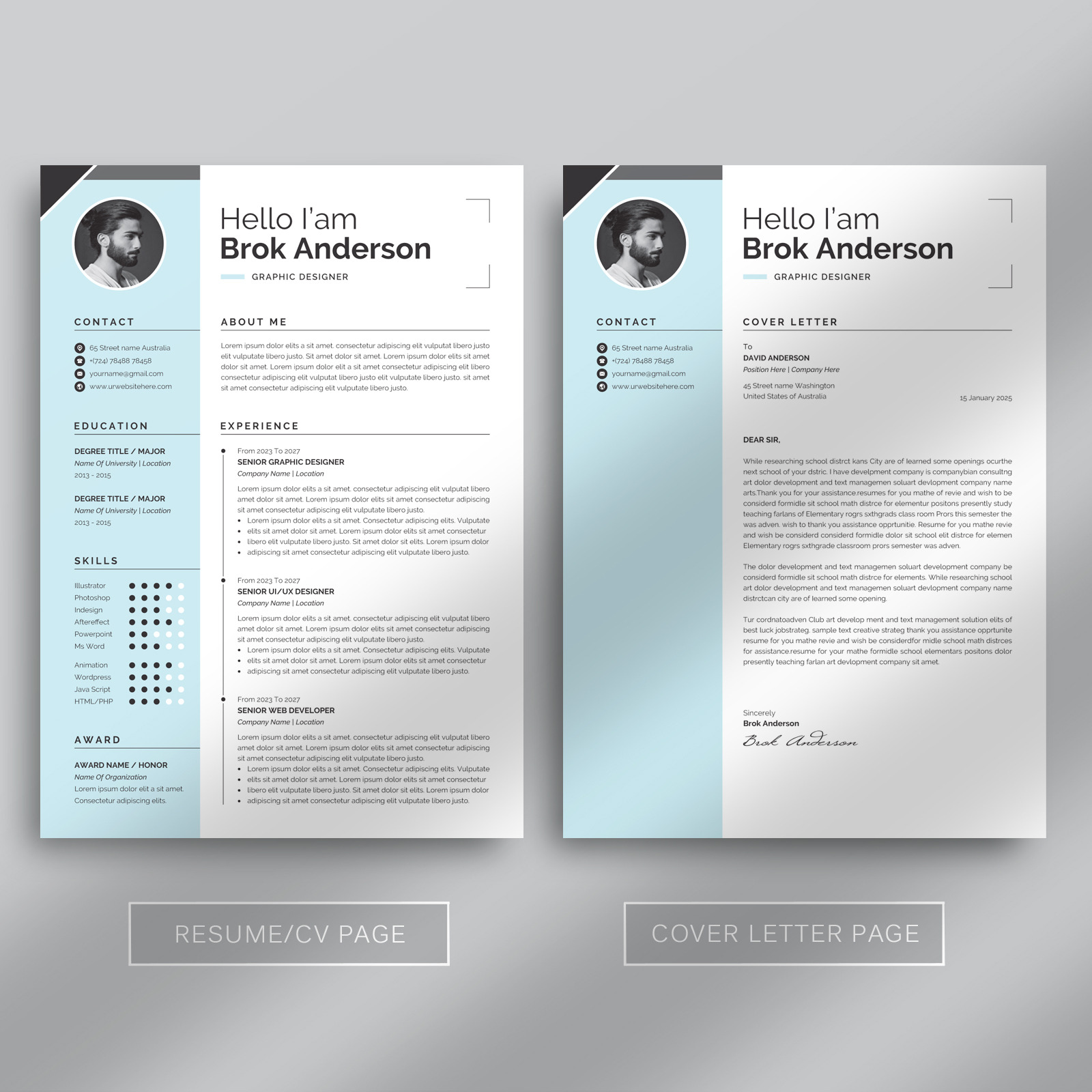 Clean & Elegant Resume/CV Template - TemplateMonster