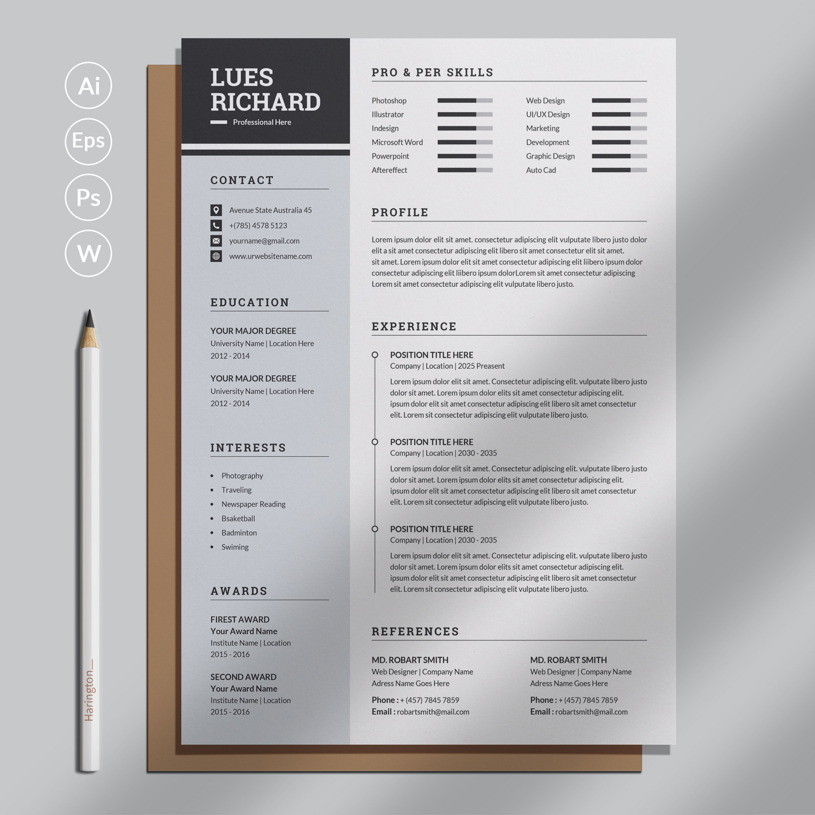 Simple & Clean Resume/CV Template - TemplateMonster