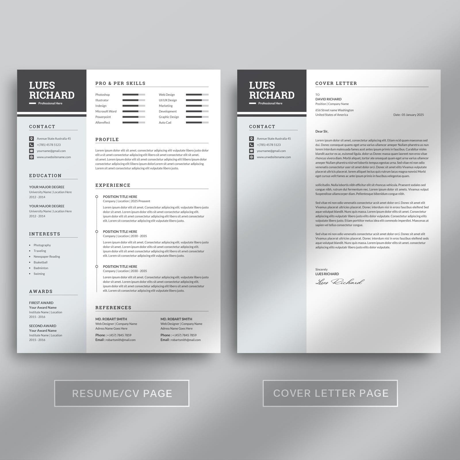 Simple & Clean Resume/CV Template - TemplateMonster