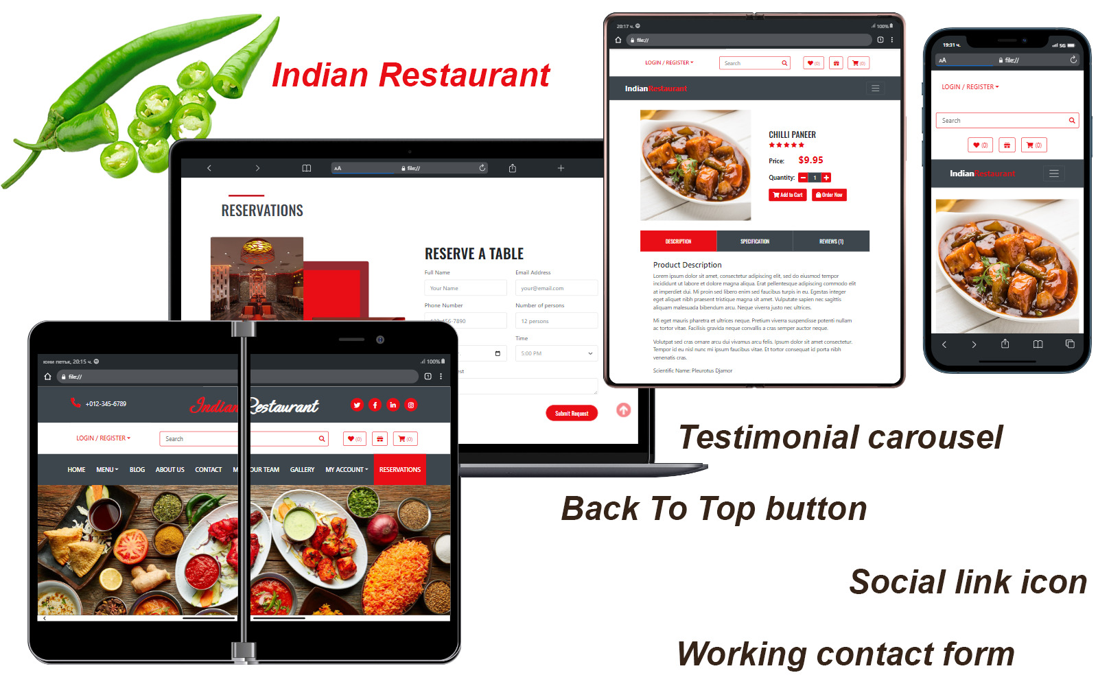 Indian Restaurant - Responsive HTML Bootstrap Template