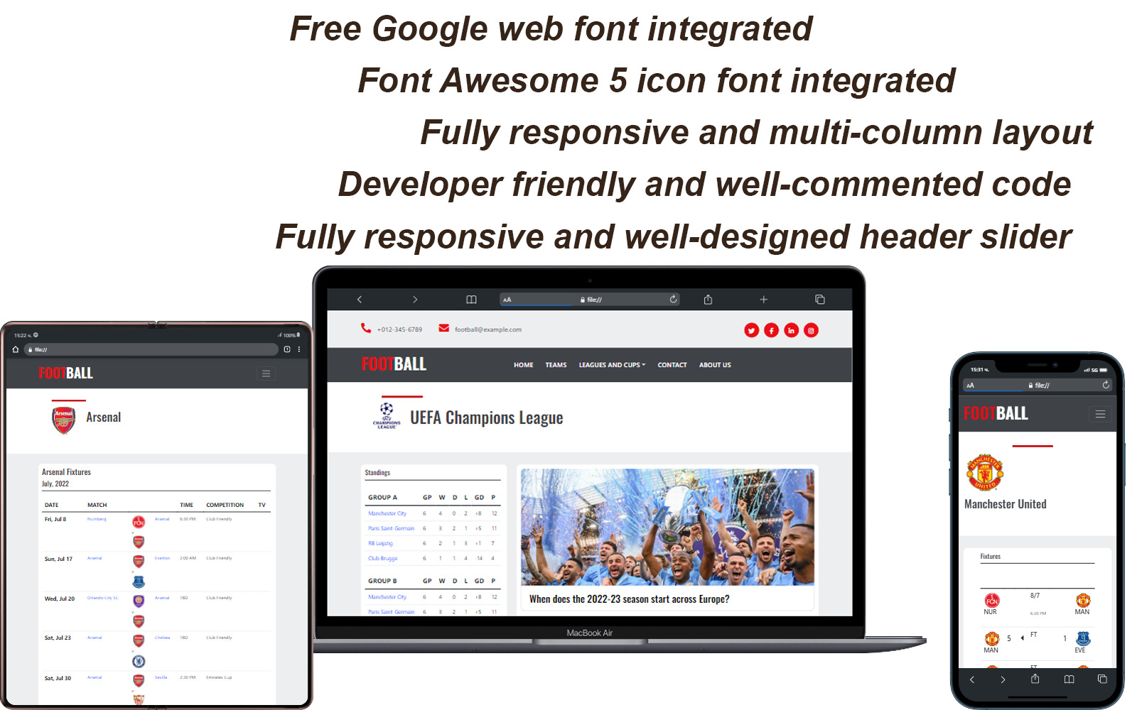 Football Templates - Responsive HTML Bootstrap Template
