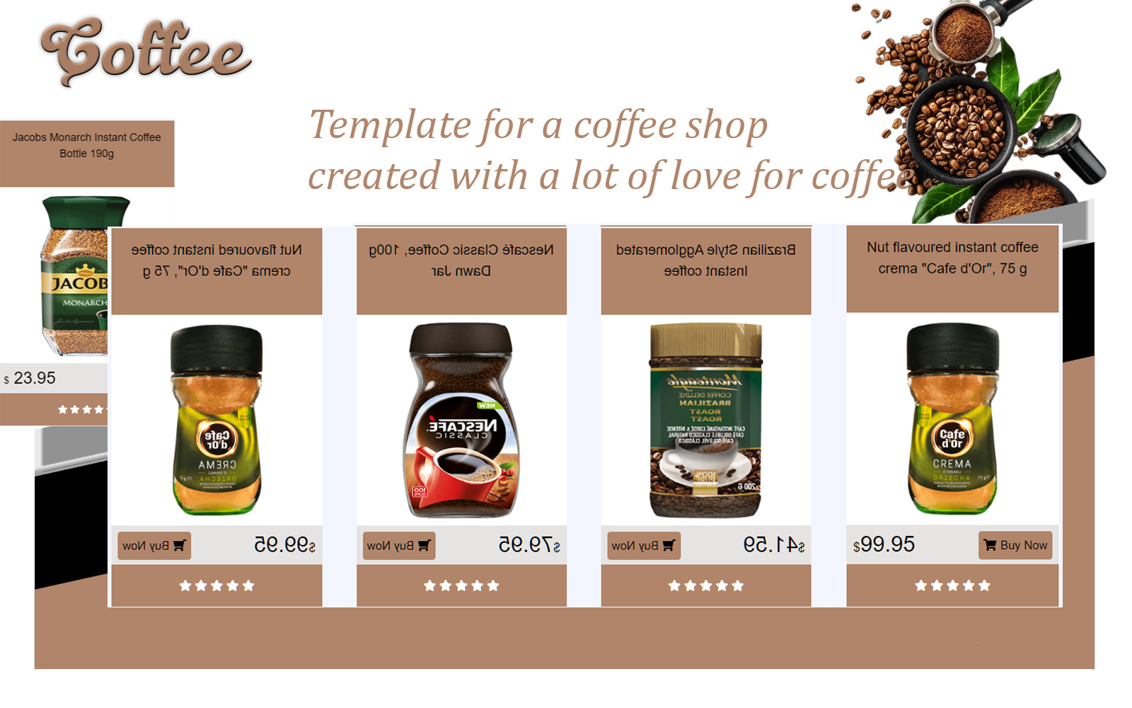 Coffee Shop - Bootstrap eCommerce Template - TemplateMonster
