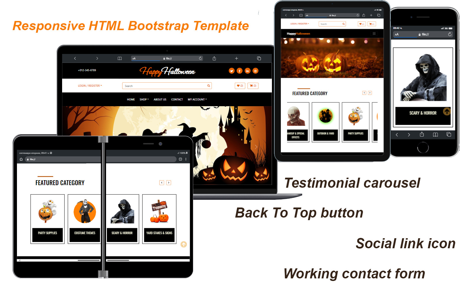 Halloween Templates - Responsive HTML Bootstrap
