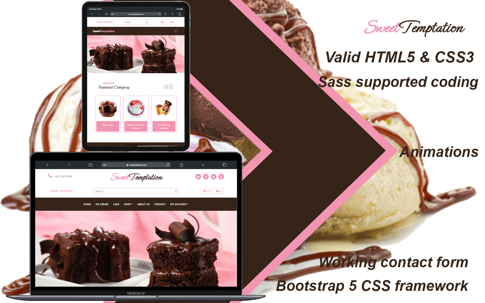 Sweet Temptations - Responsive HTML Bootstrap Template
