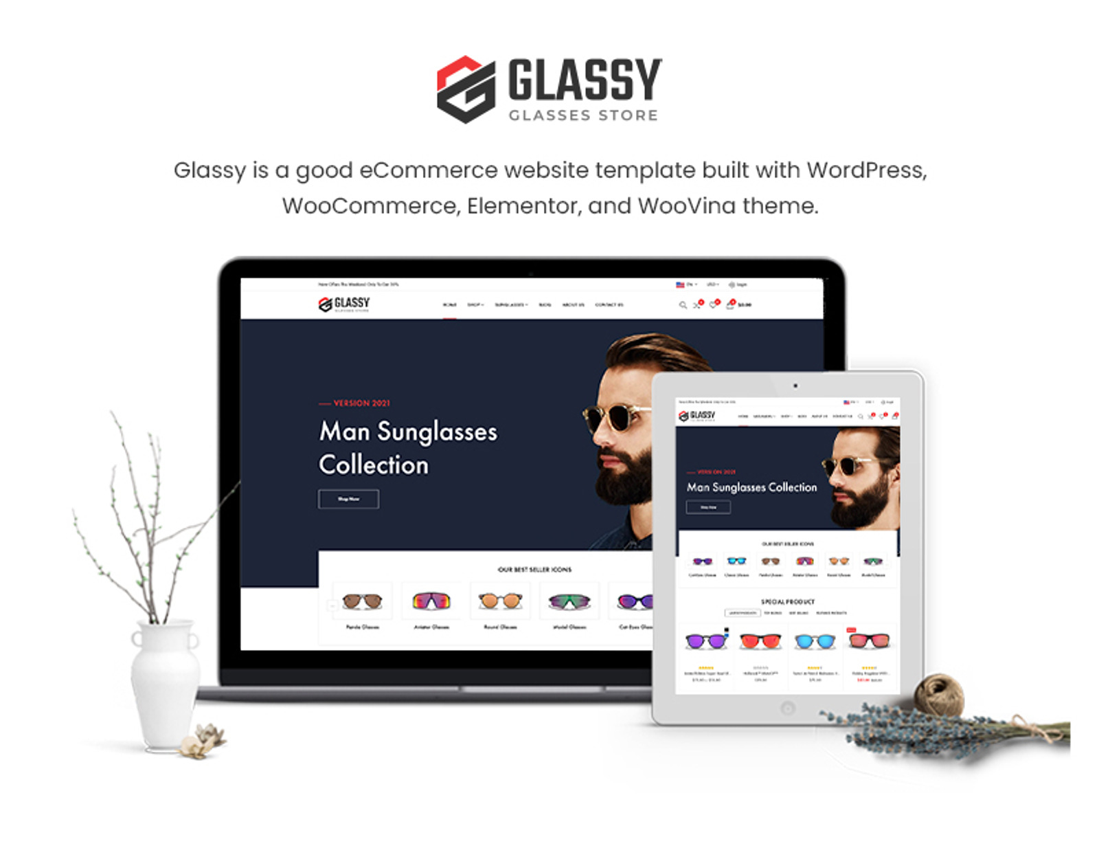 Glassy - Glasses, Optical Store WooCommerce WordPress Theme