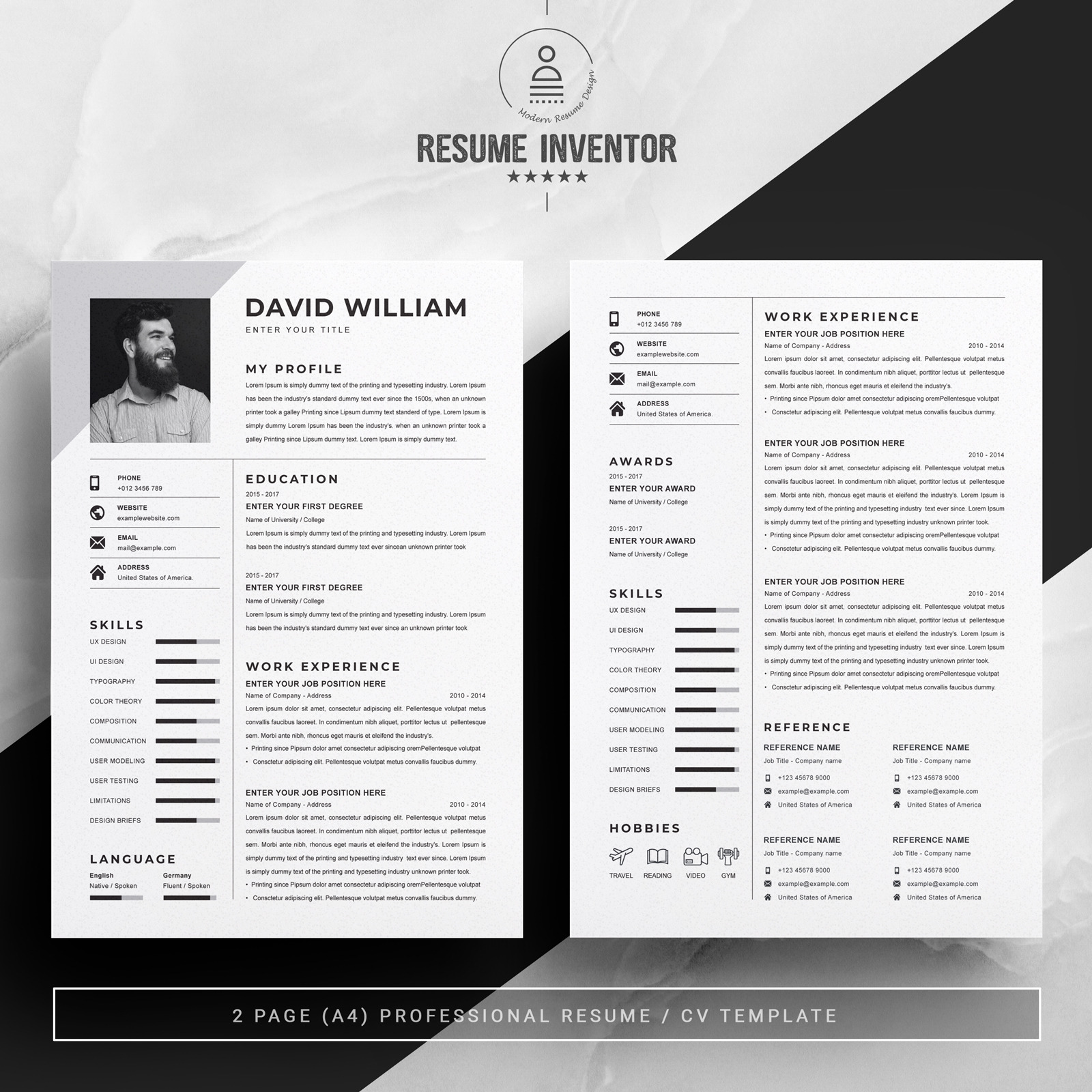 David William / Resume Template #232009 - TemplateMonster