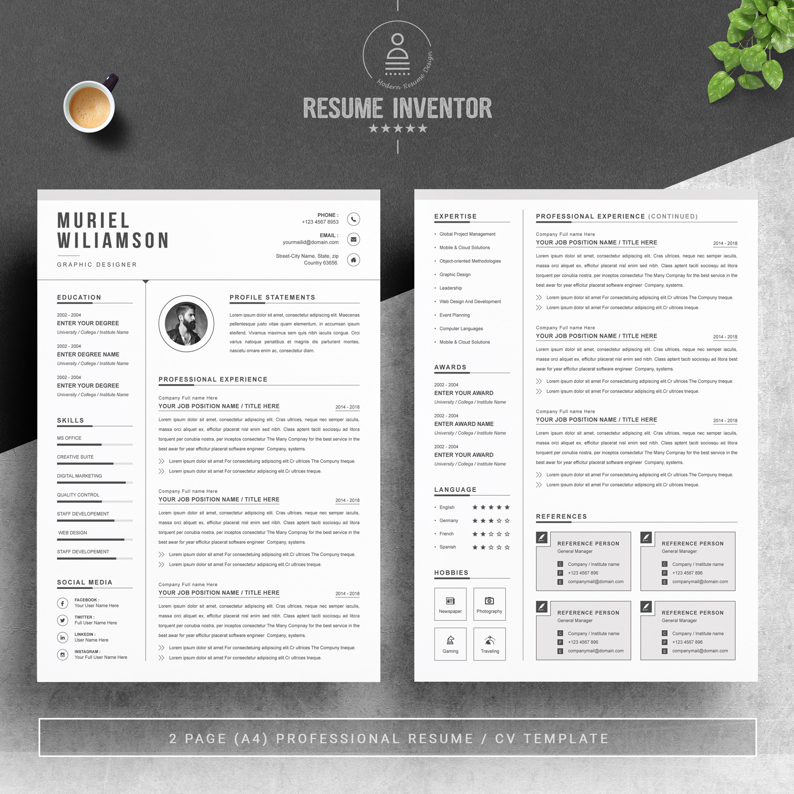 Muriel / Professional Resume Template - TemplateMonster