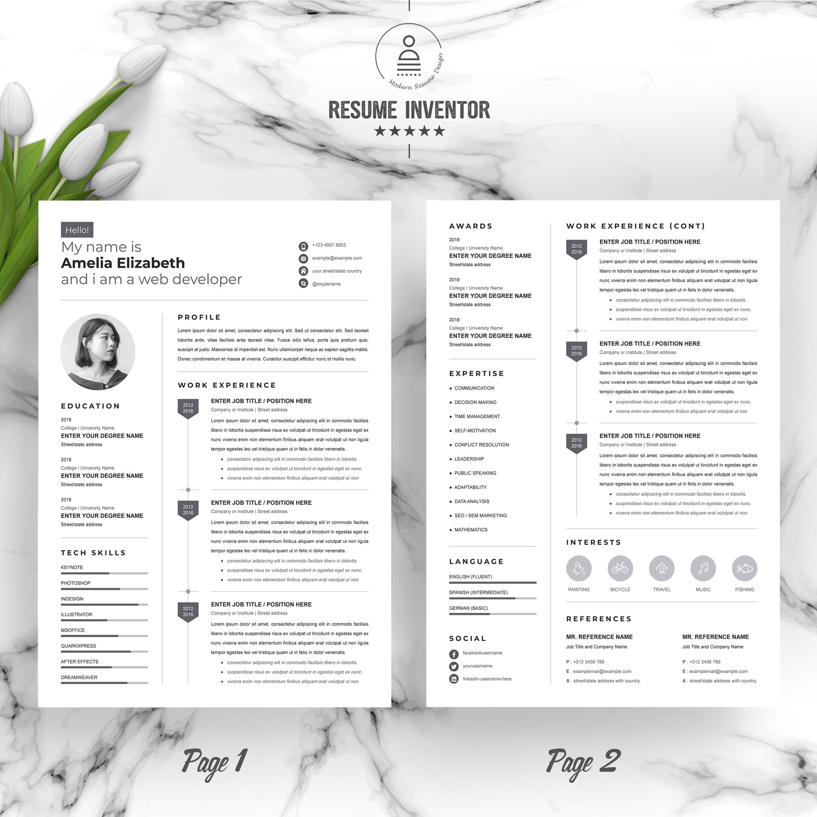 AMELIA / Professional Resume Template - TemplateMonster