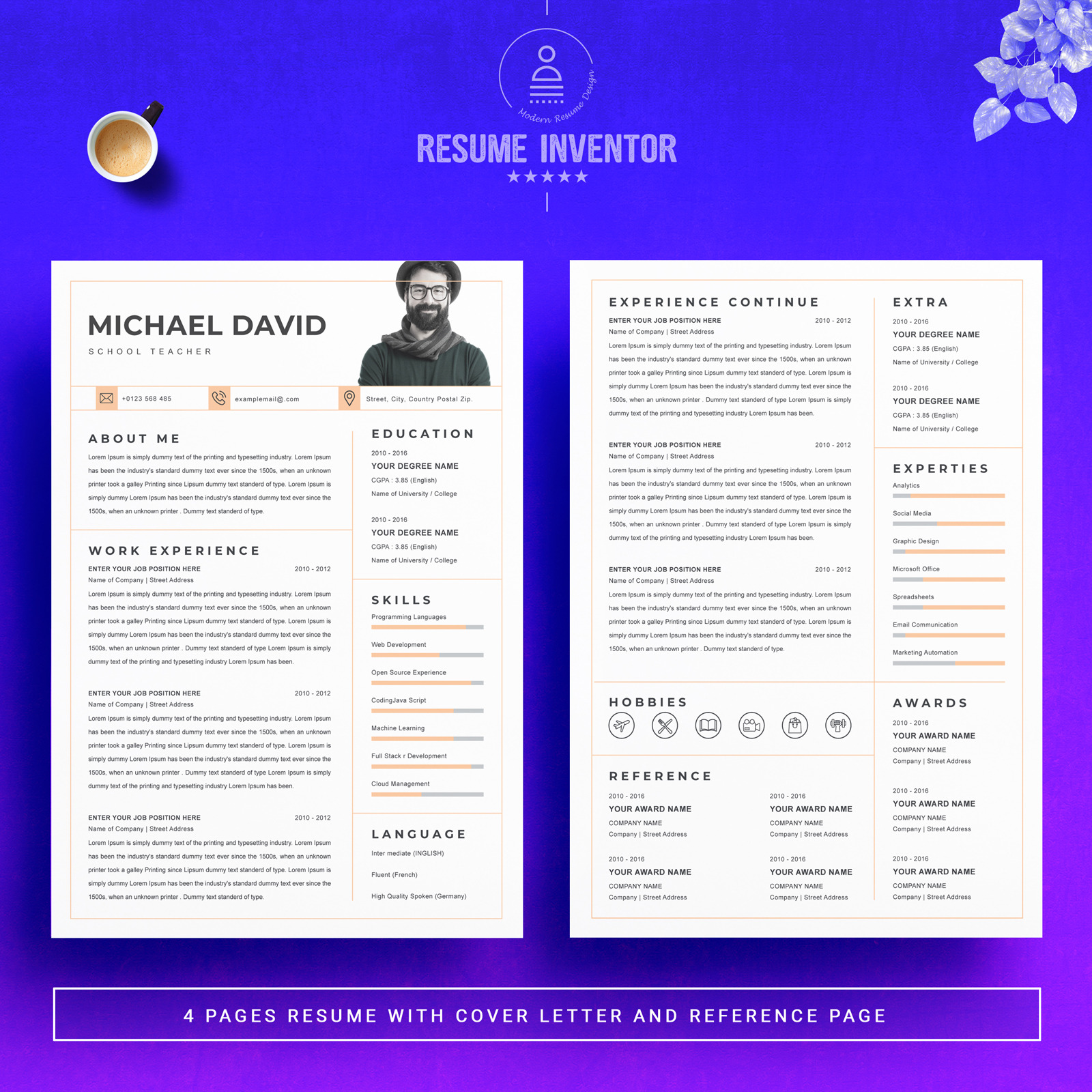 Michael David / Clean Resume Template - TemplateMonster