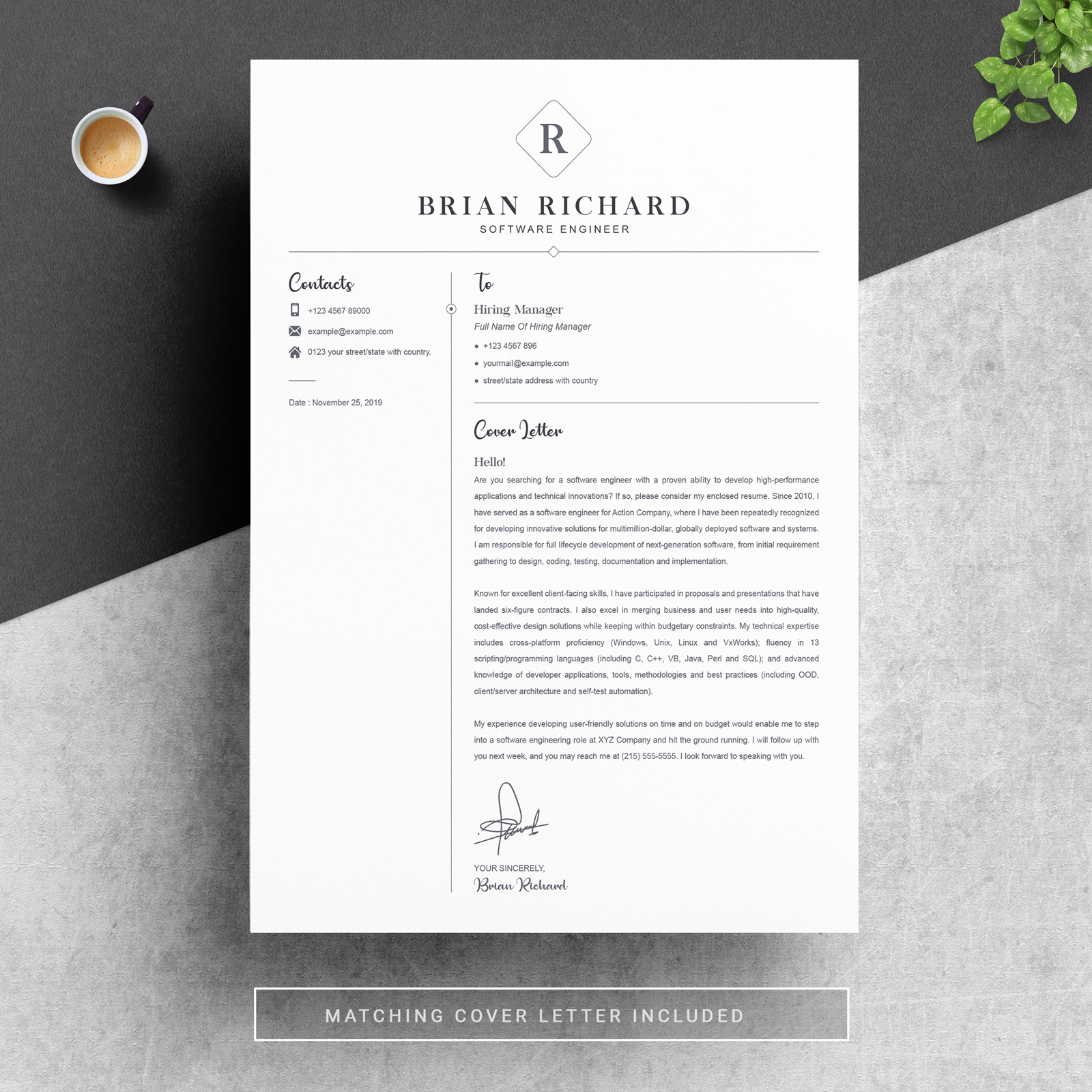 Brian Richard / Clean Resume Template - TemplateMonster
