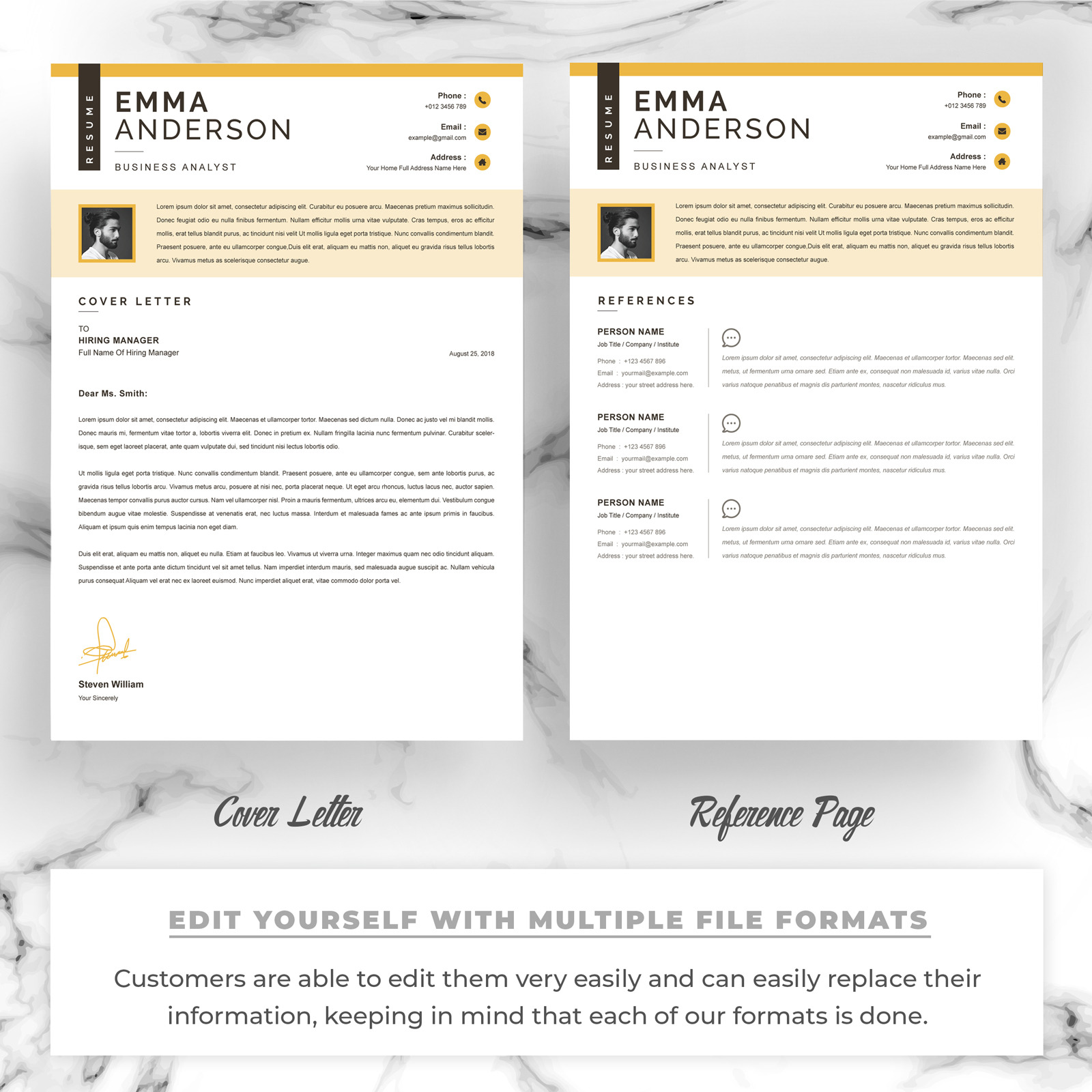 Emma Anderson / Resume Template #234084 - TemplateMonster