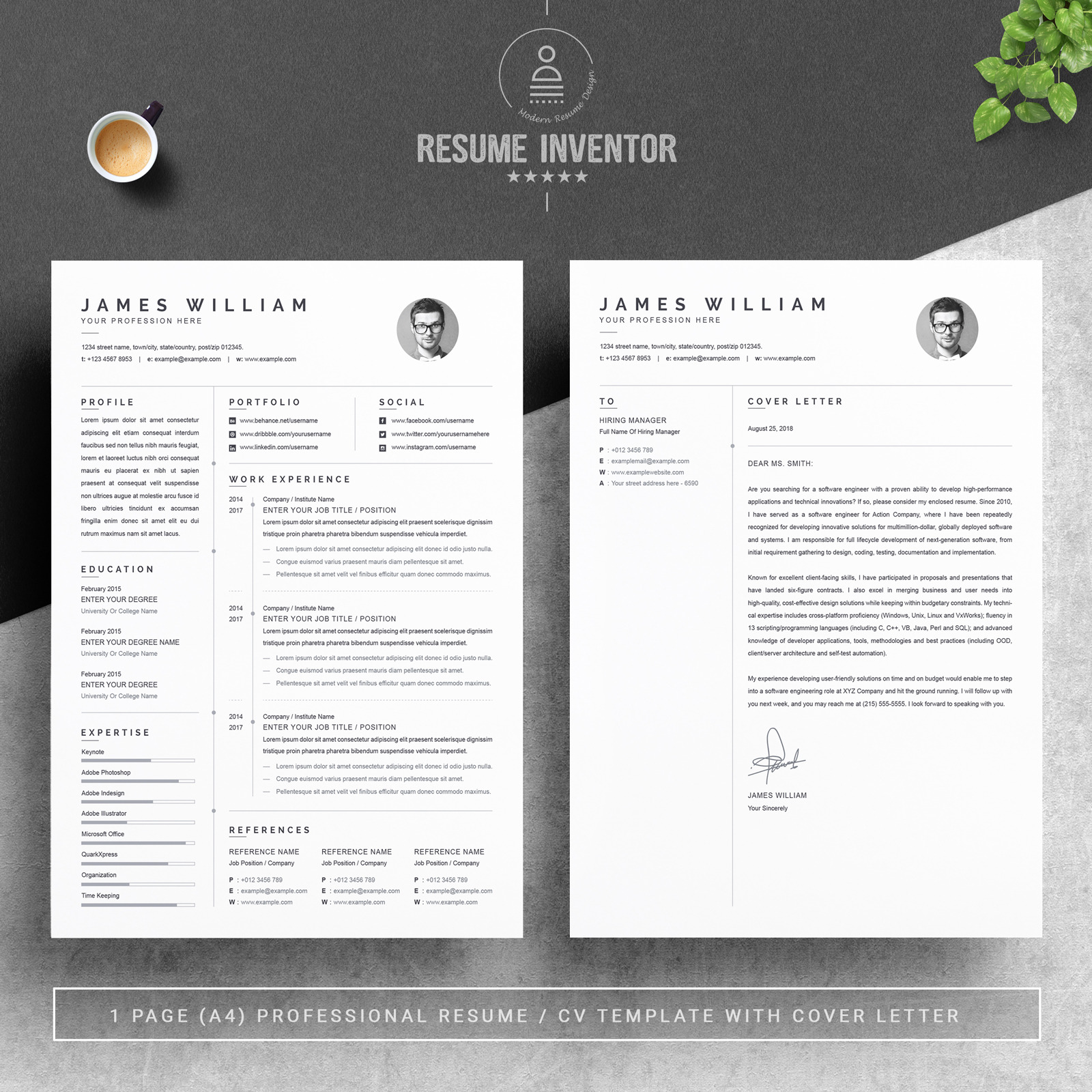 James / CV Template Printable Resume Templates