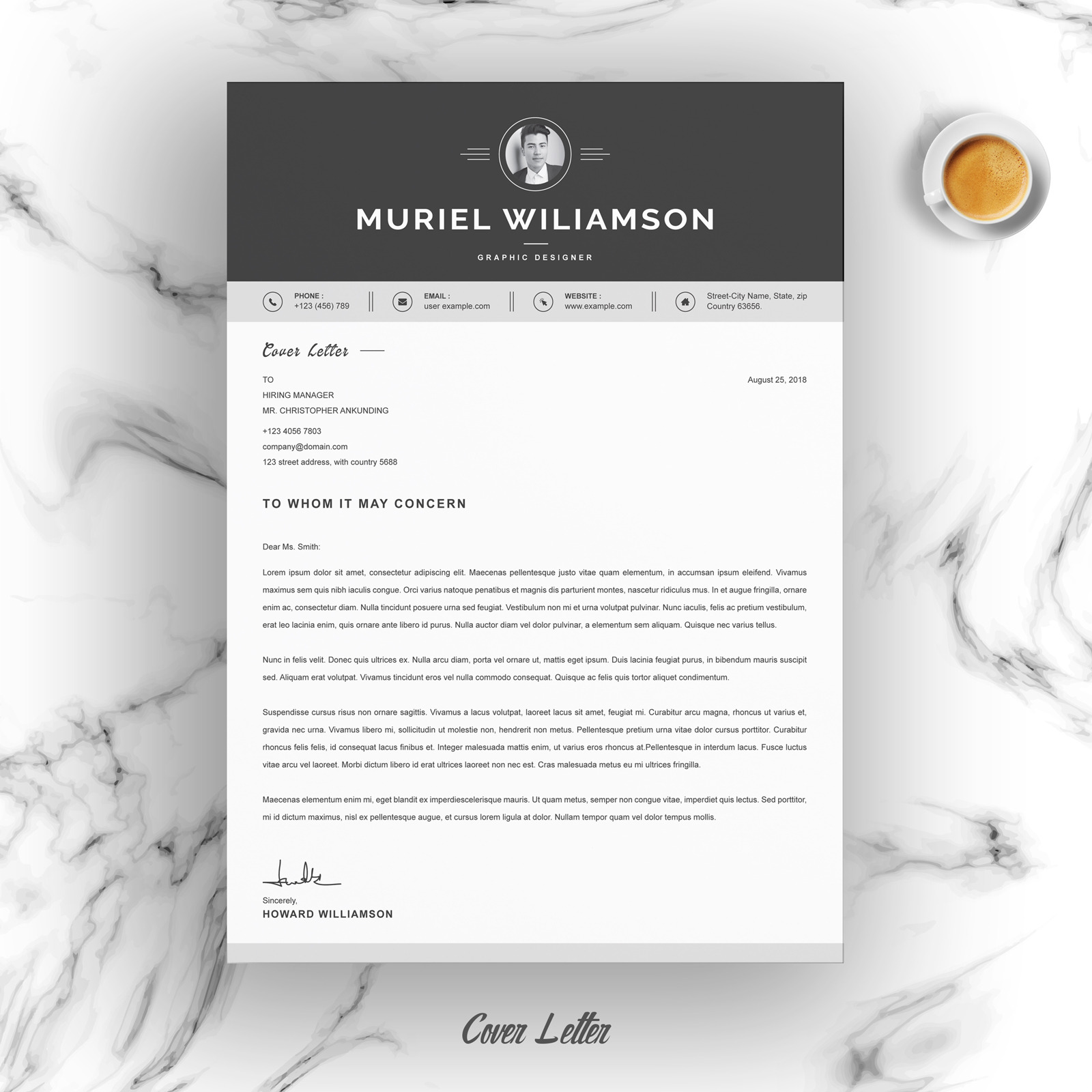 Muriel Williamson / CV Template #218824 - TemplateMonster