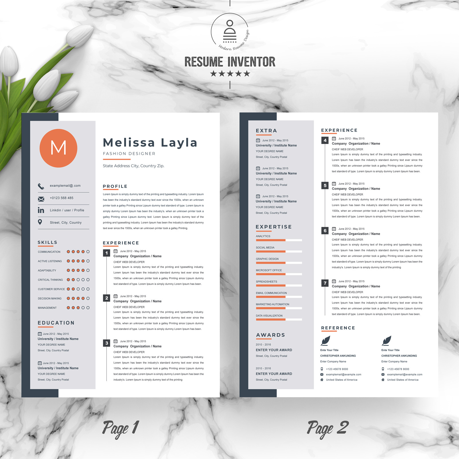 Melissa Layla / CV Template #226130 - TemplateMonster
