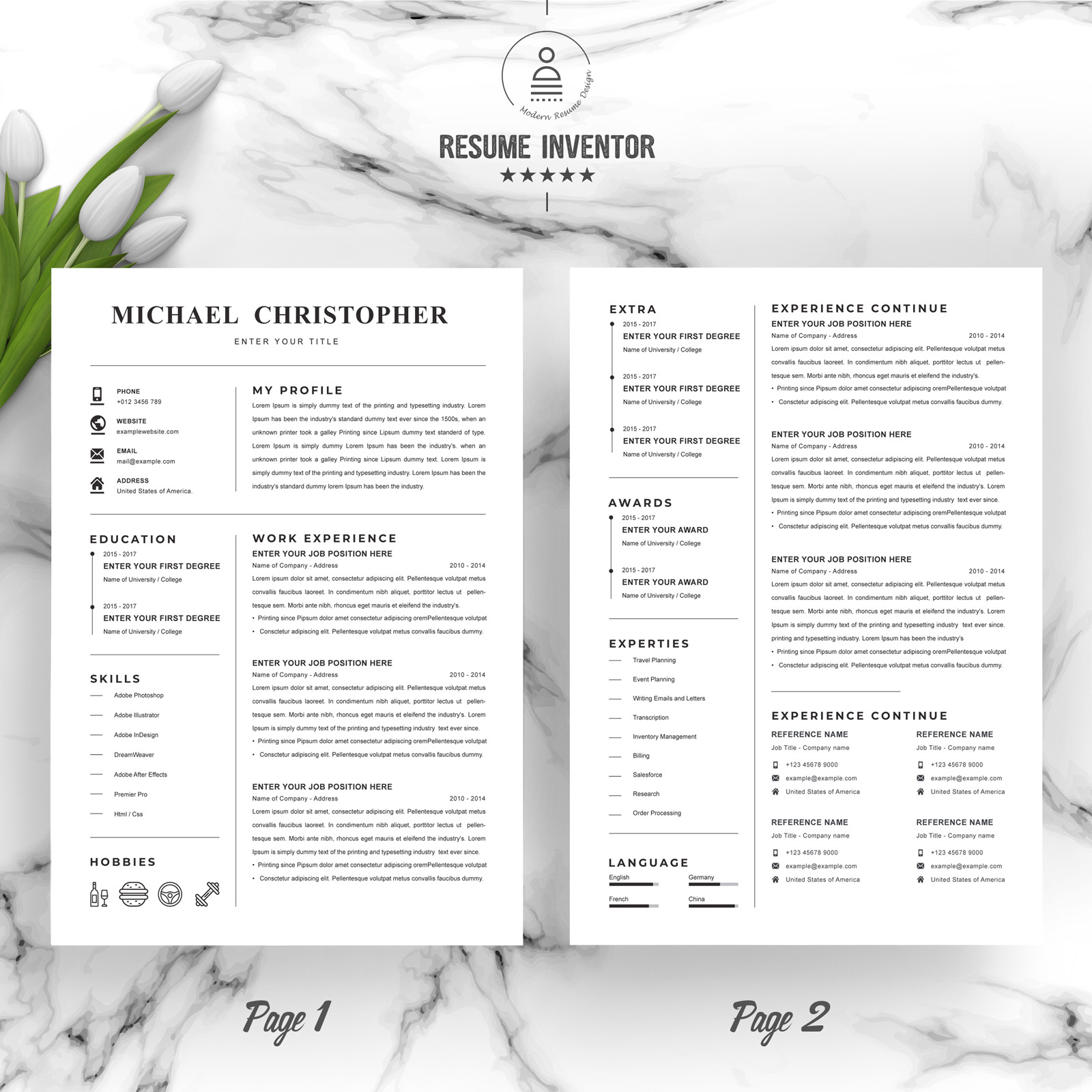 Michael / CV Resume Template #230848 - TemplateMonster
