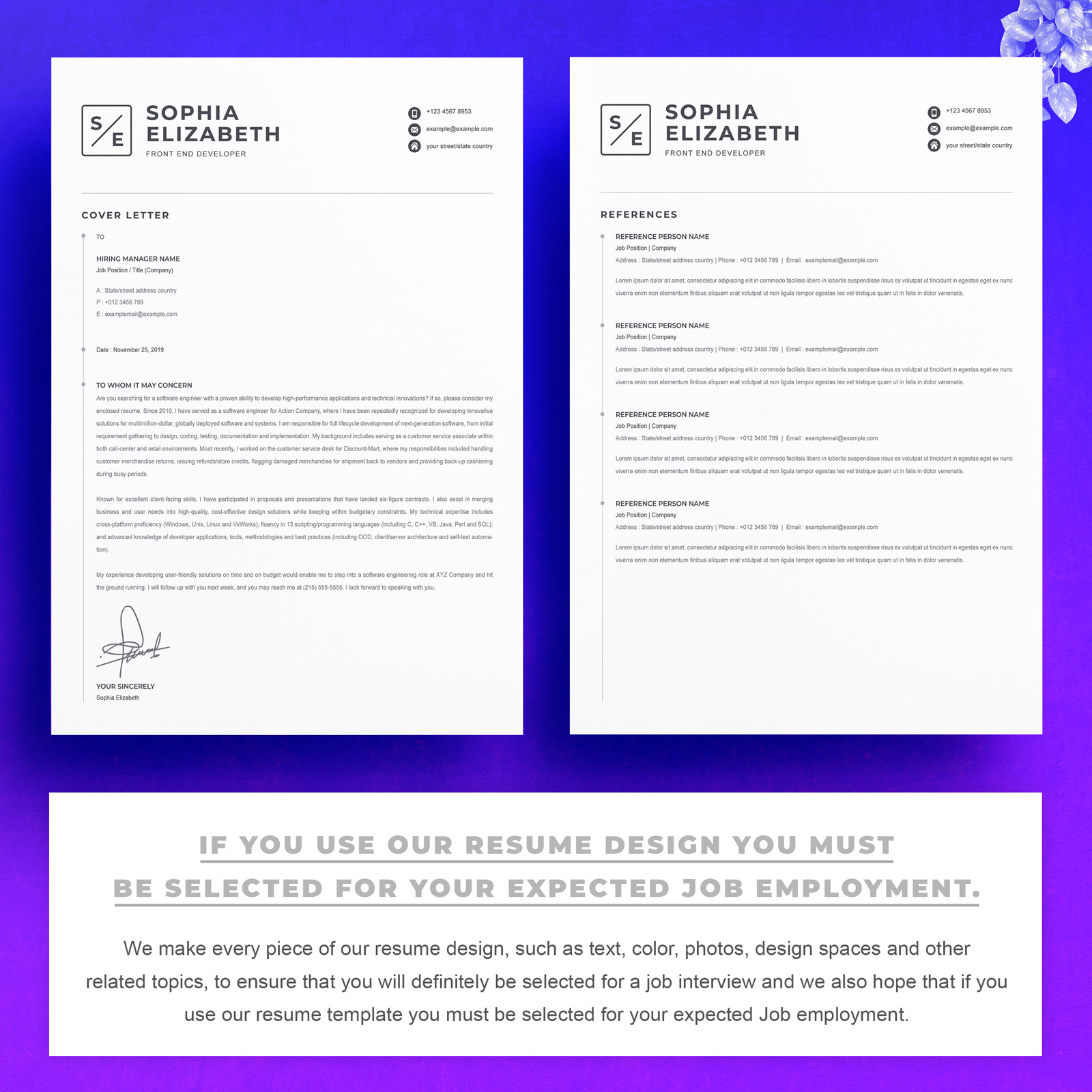 Elizabeth / Resume template #193241 - TemplateMonster