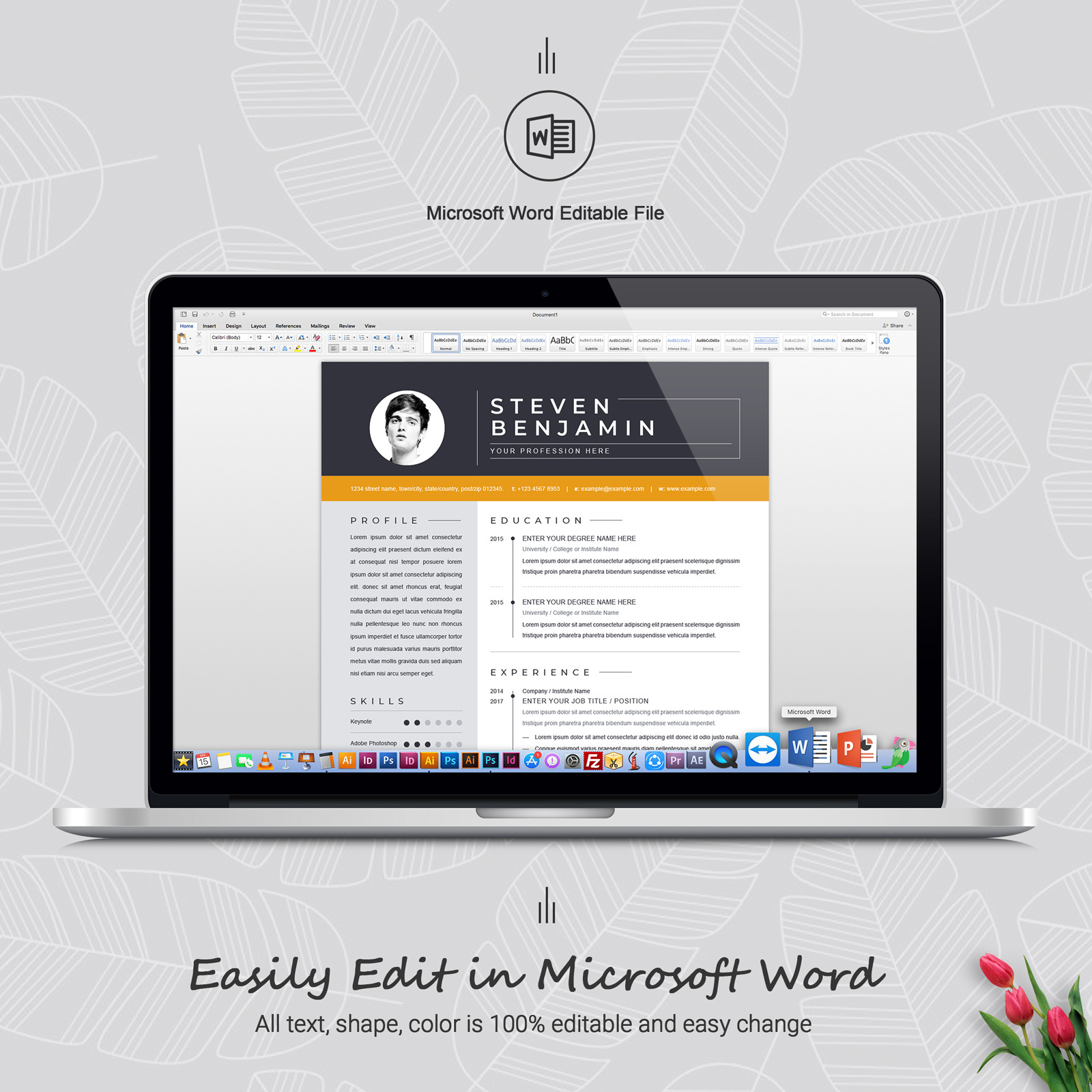 Steven Benjamin / Resume Template #186196 - TemplateMonster