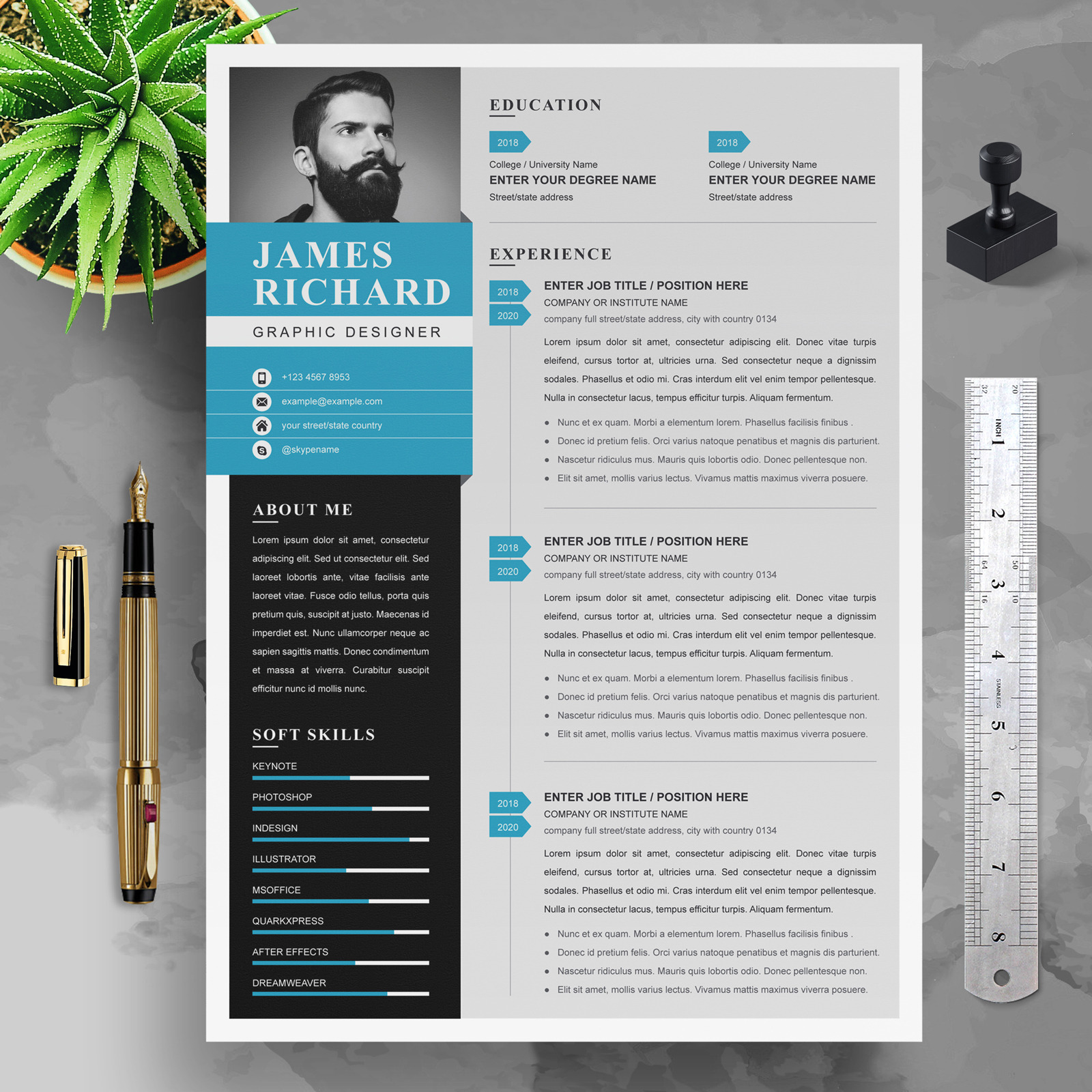 James Richard / CV Template #193242 - TemplateMonster