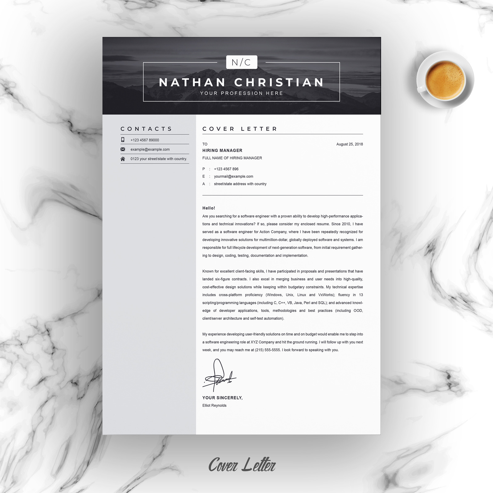 Nathan / Simple Resume Template #187203 - TemplateMonster