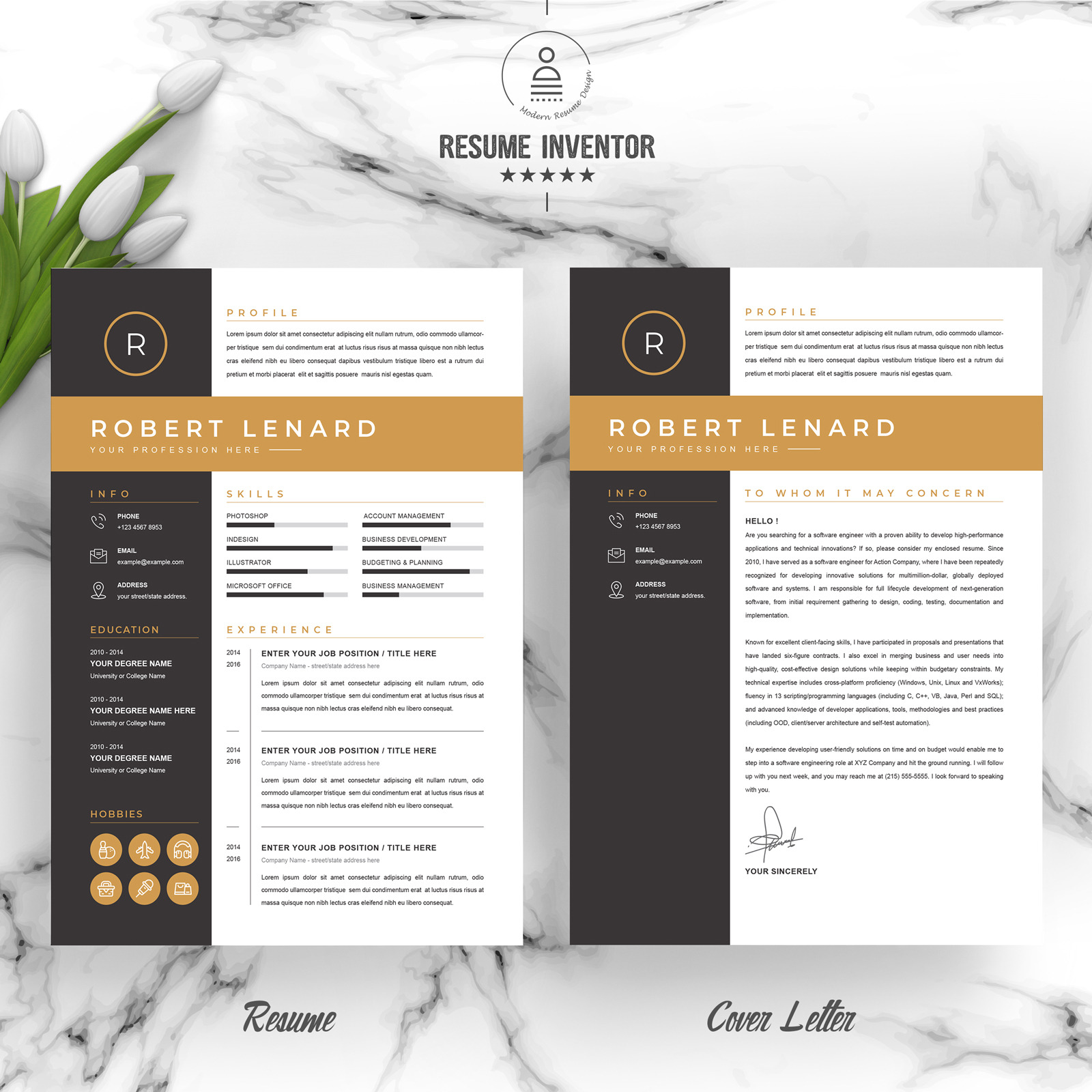 Robert / CV Template Printable Resume Templates