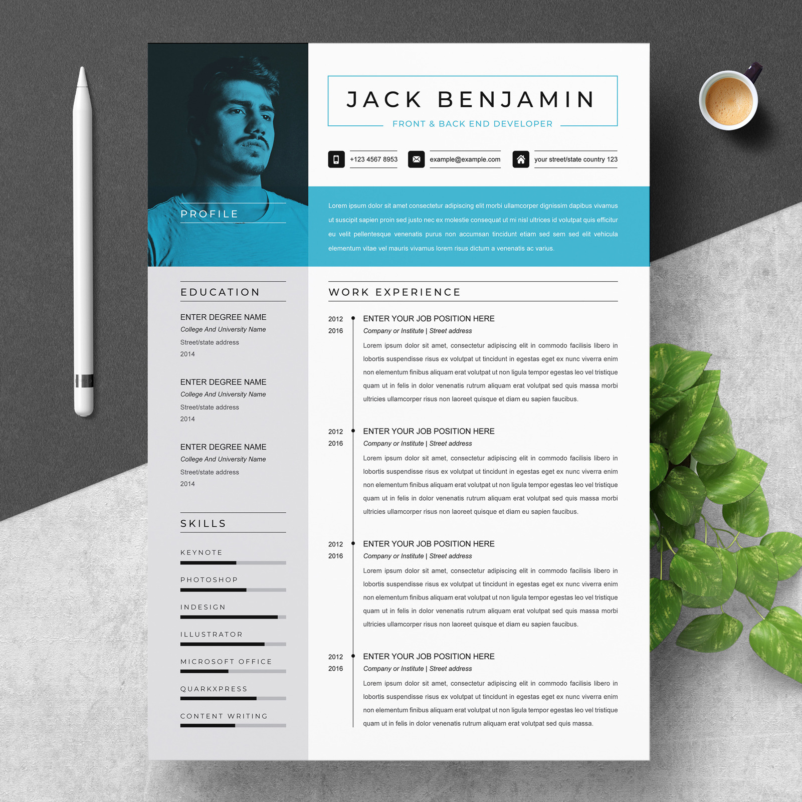 Jack Benjamian / CV Template #190087 - TemplateMonster