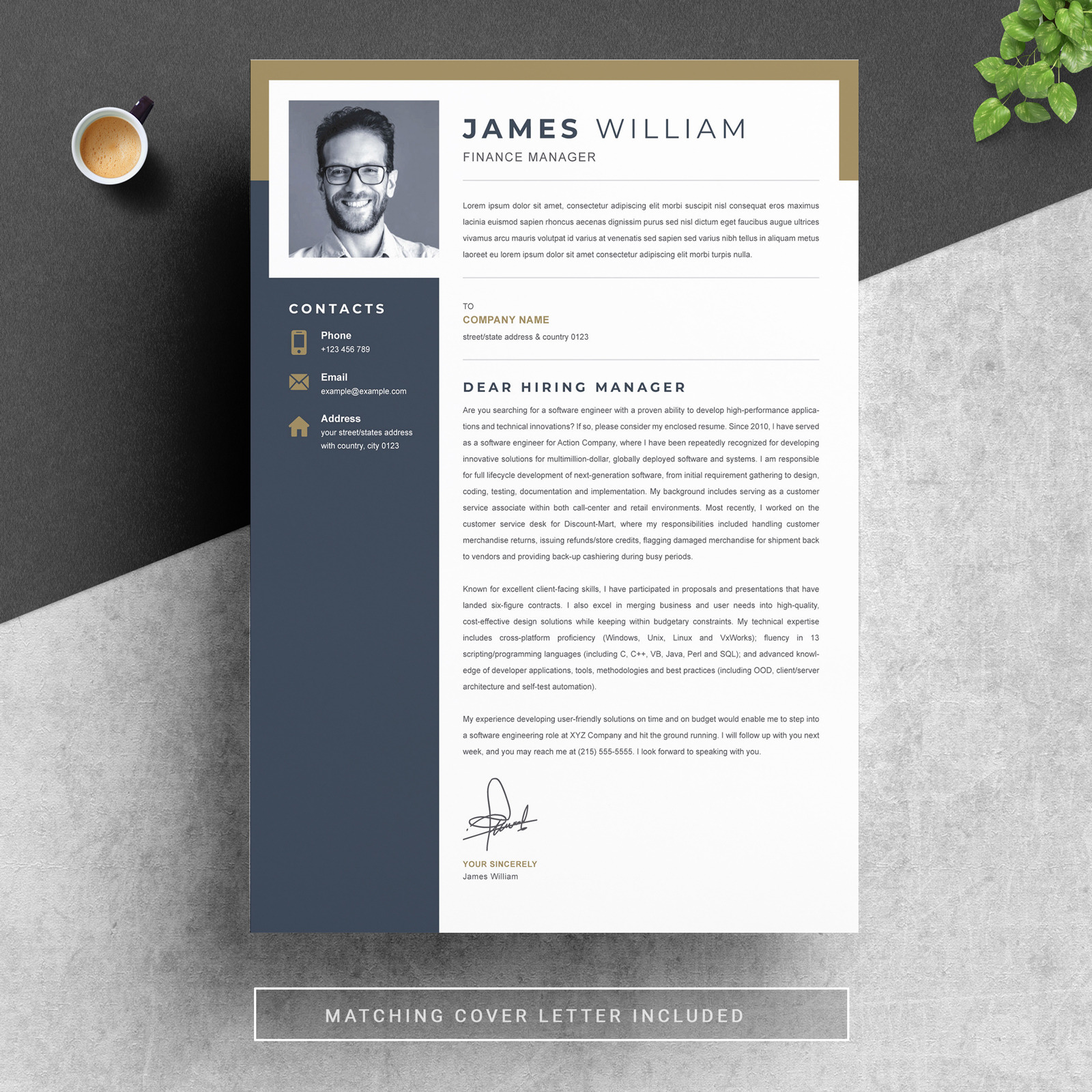 James William Printable Resume Templates - TemplateMonster