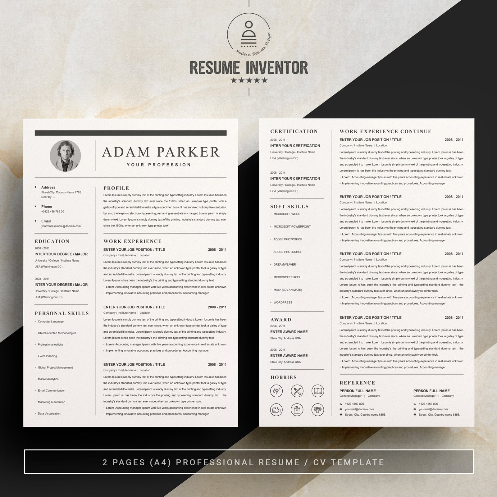 Adam / Professional Resume Template #201163 - TemplateMonster