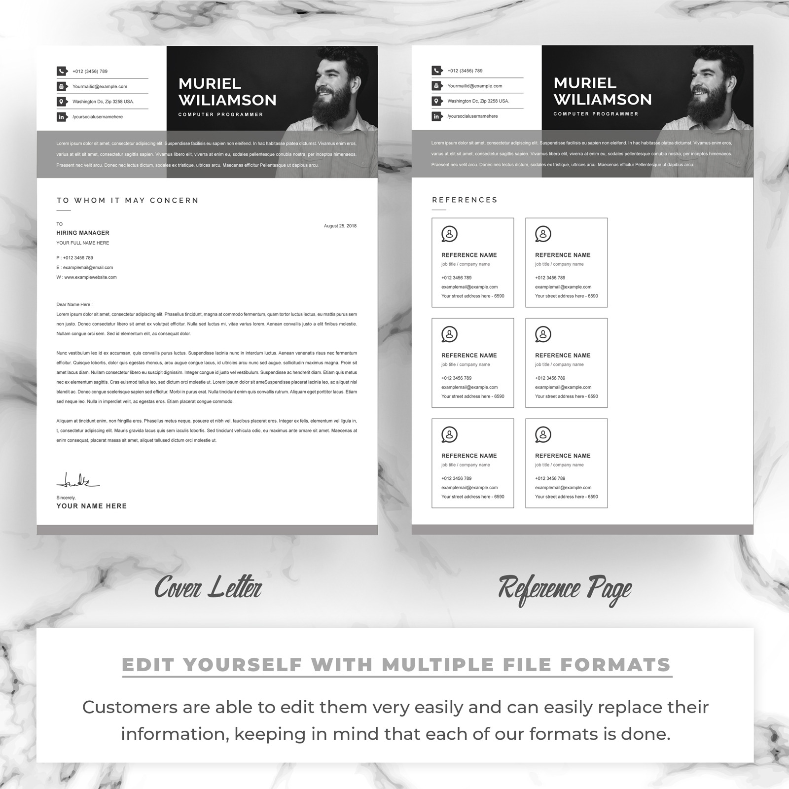 Muriel / Professional CV Template #218827 - TemplateMonster