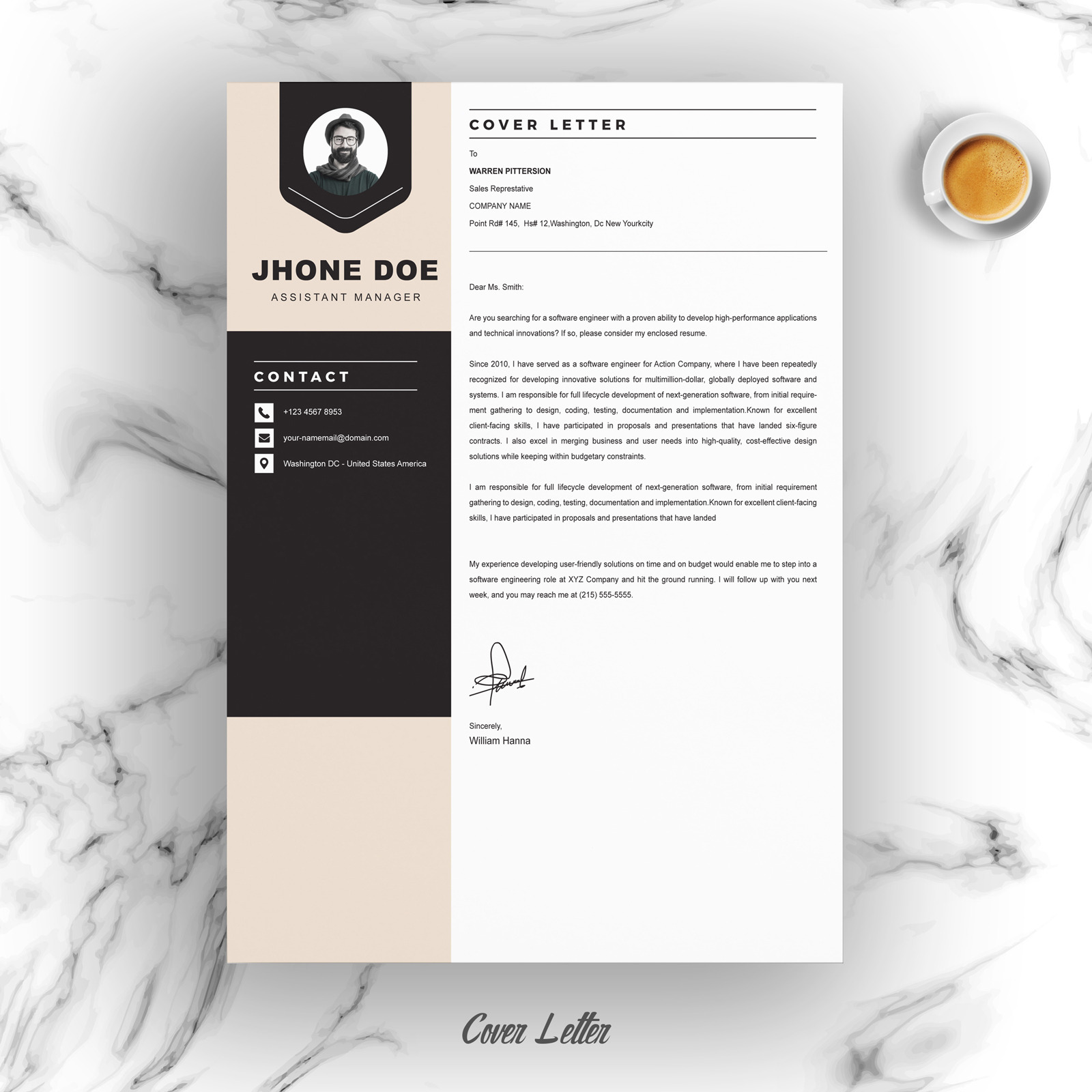 Jhone Doe / Resume Template #195145 - TemplateMonster