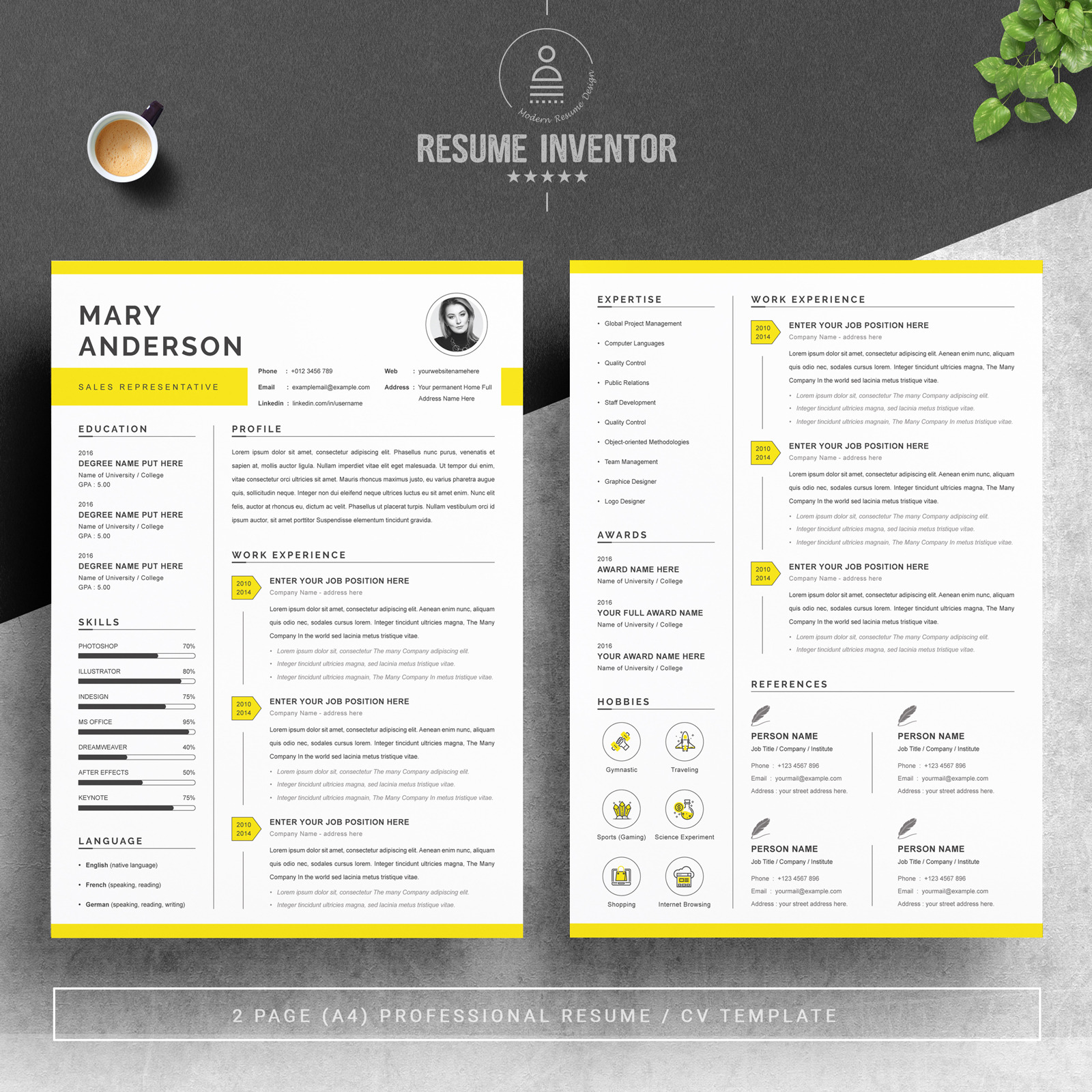Mary Anderson / Modern Resume Template - TemplateMonster