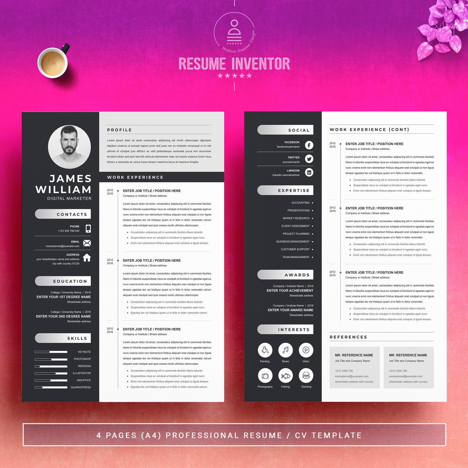 JAMES WILLIAM / CV Template #194221 - TemplateMonster