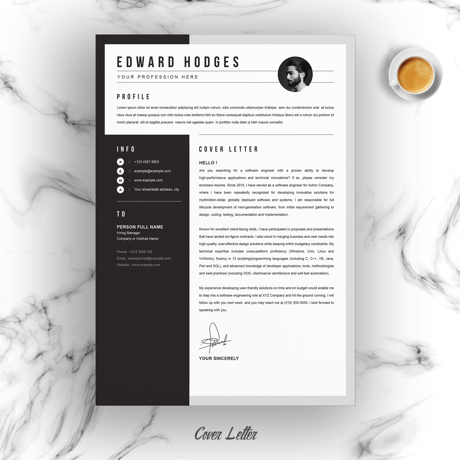 Edward / CV Template Printable Resume Templates