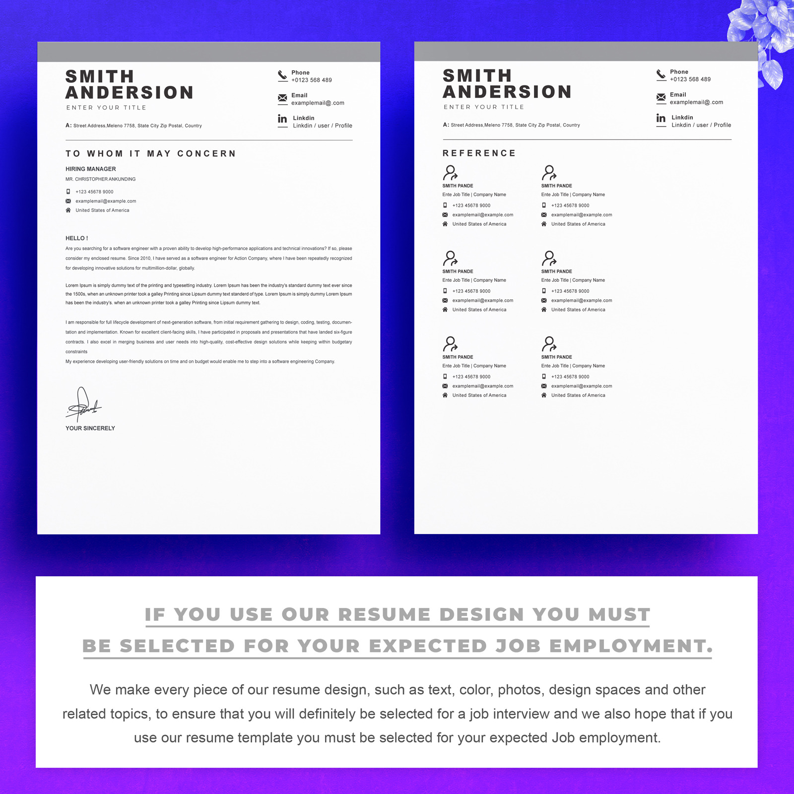Anderson / Resume Template #227295 - TemplateMonster