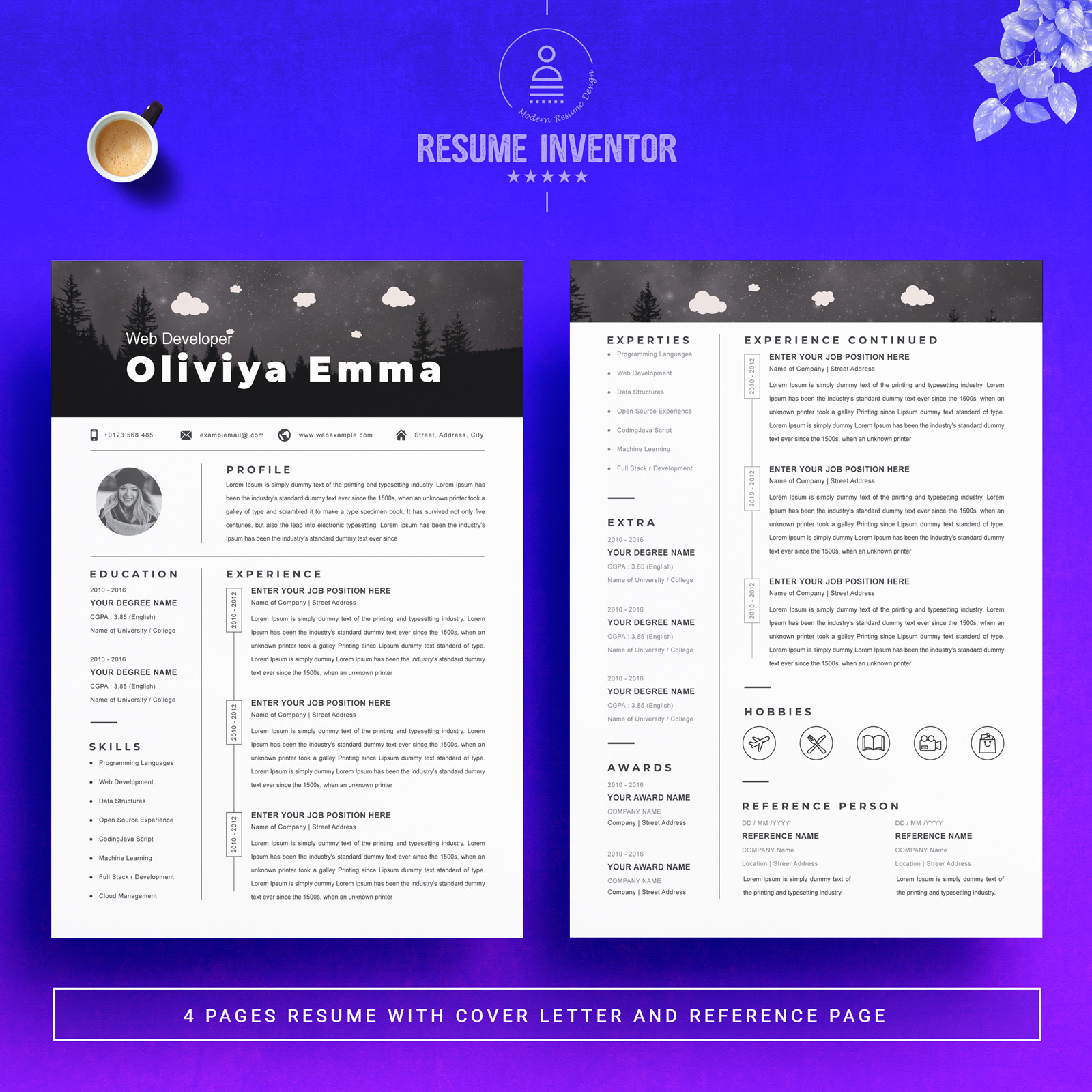 Oliviya Emma /Resume Template #224836 - TemplateMonster