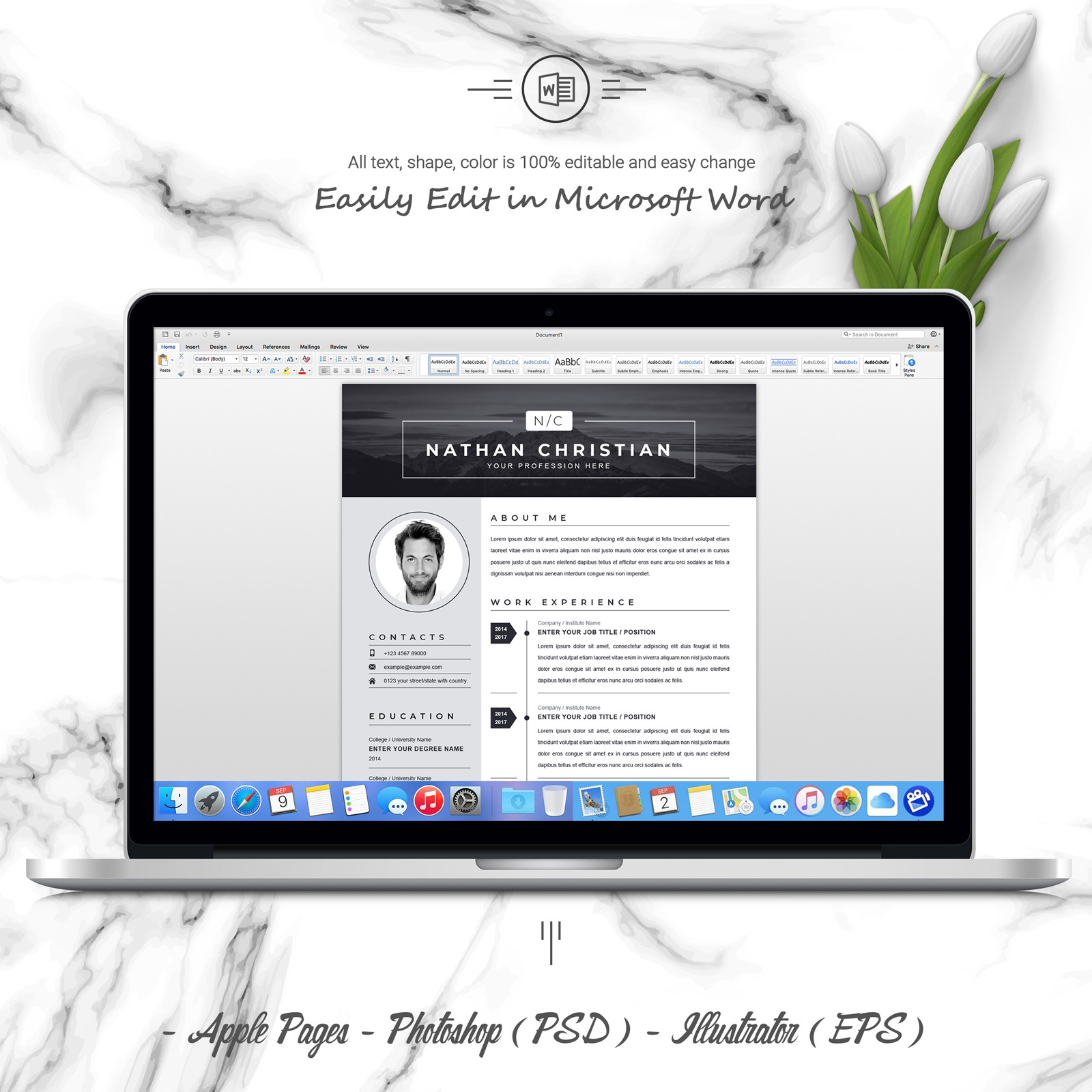 Nathan / Simple Resume Template #187203 - TemplateMonster