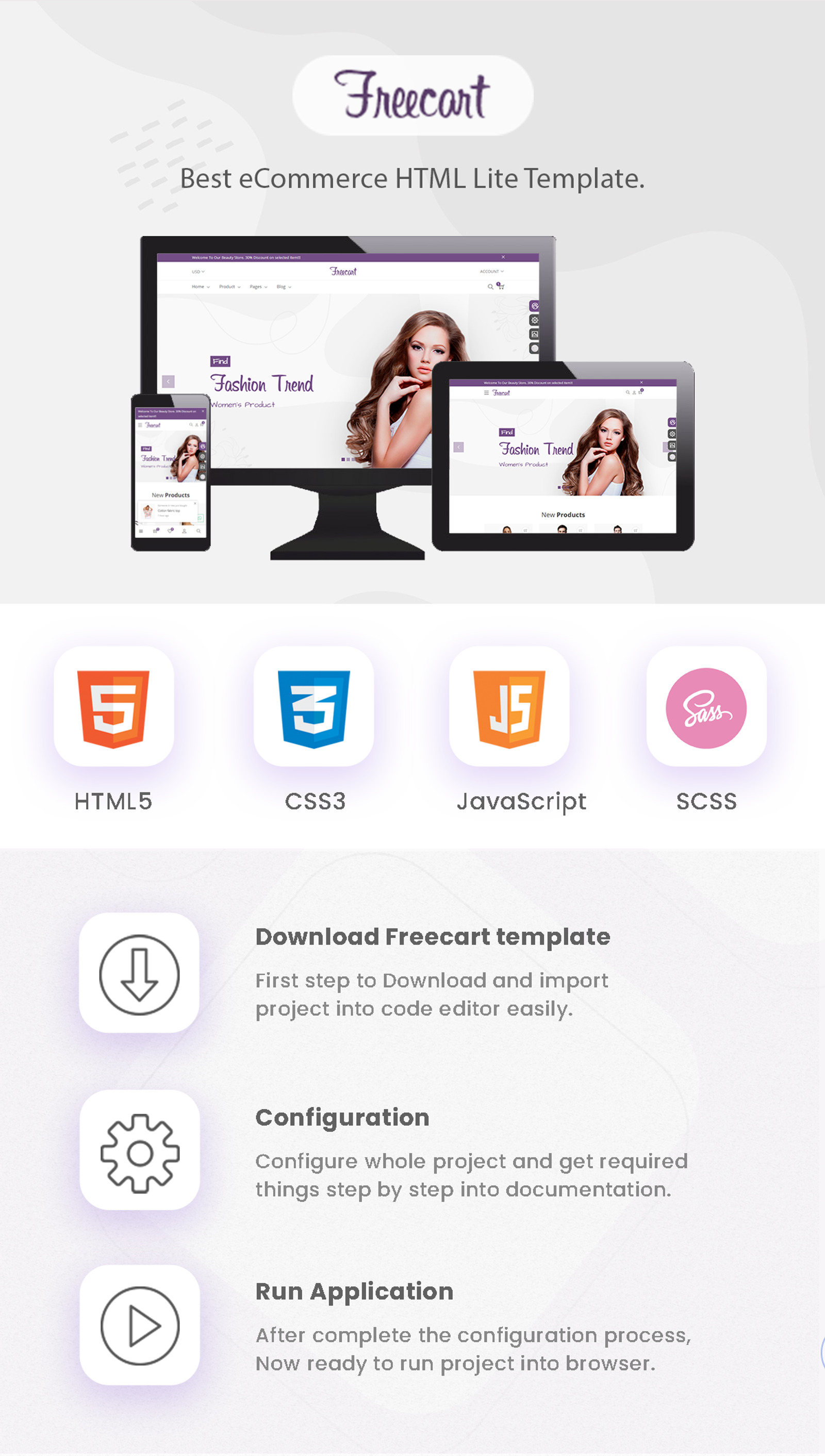 Free cart - Ecommerce HTML Multi Purpose Template.