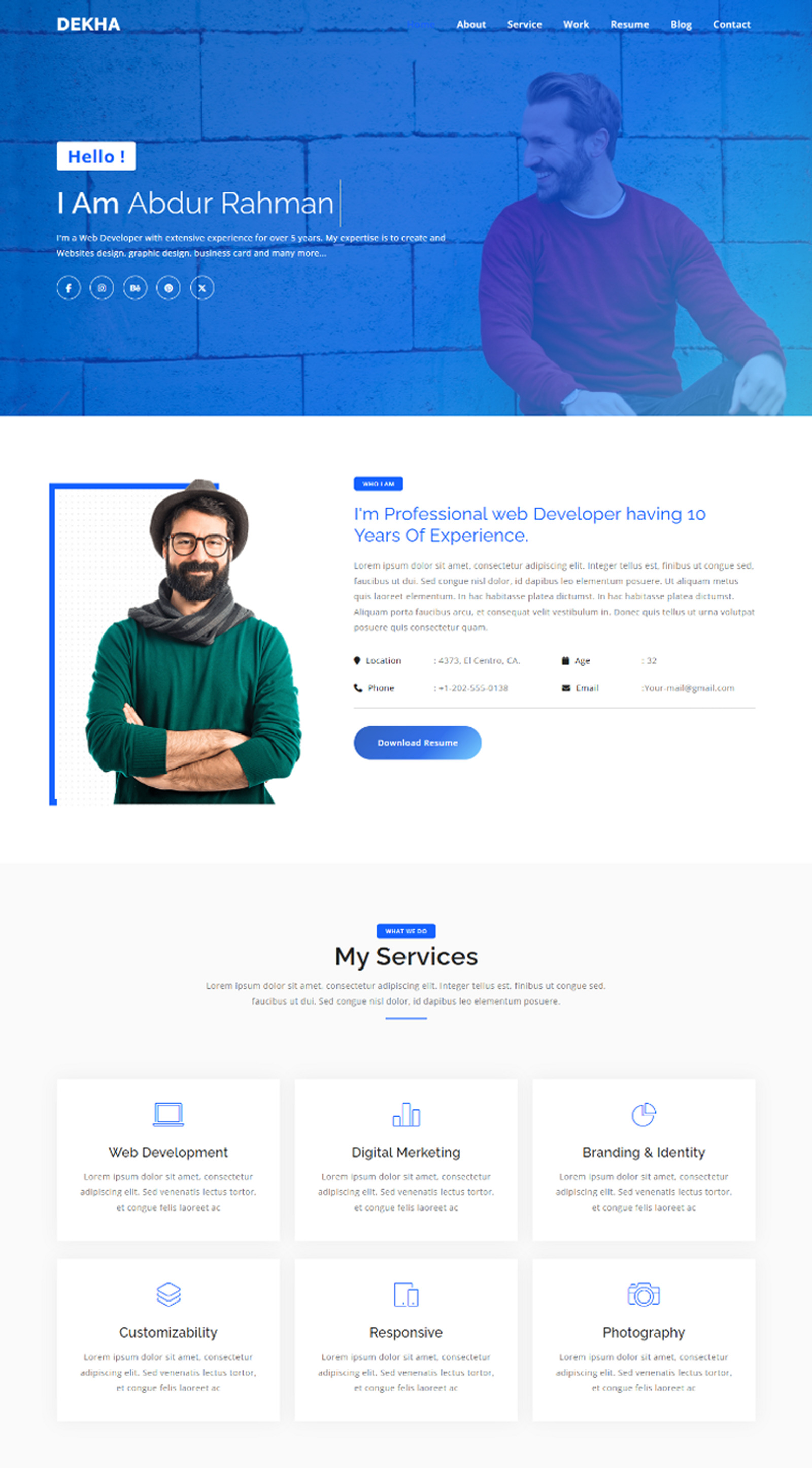 Dekha - Creative Portfolio HTML Landing Page Template