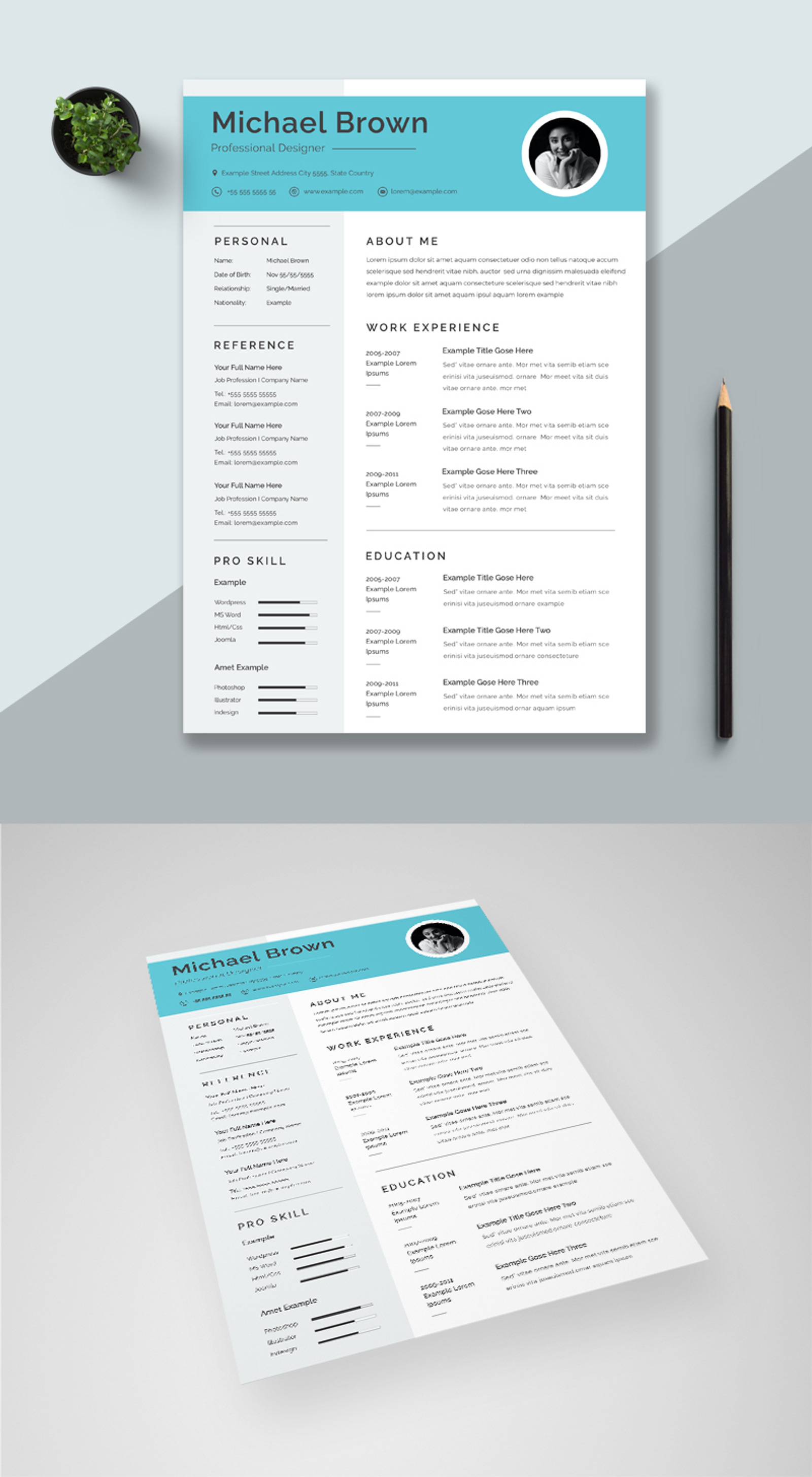 Simple & Clean Resume Template #190078 - TemplateMonster