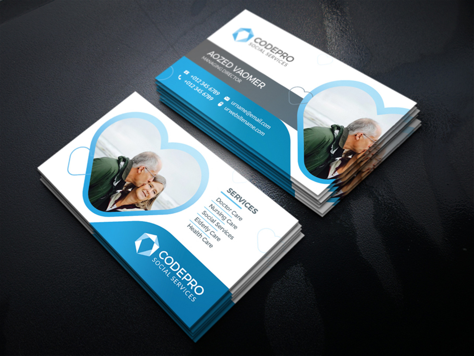 Home Care Business Card Template #271261 - TemplateMonster