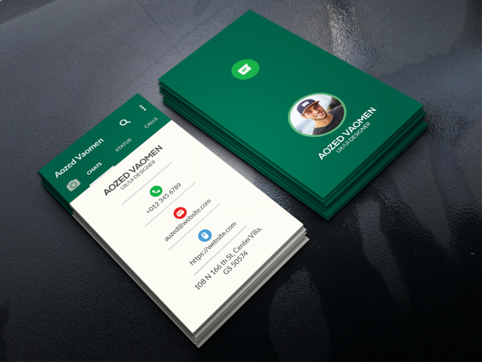 Whatsapp Business Card Template #243092 - TemplateMonster