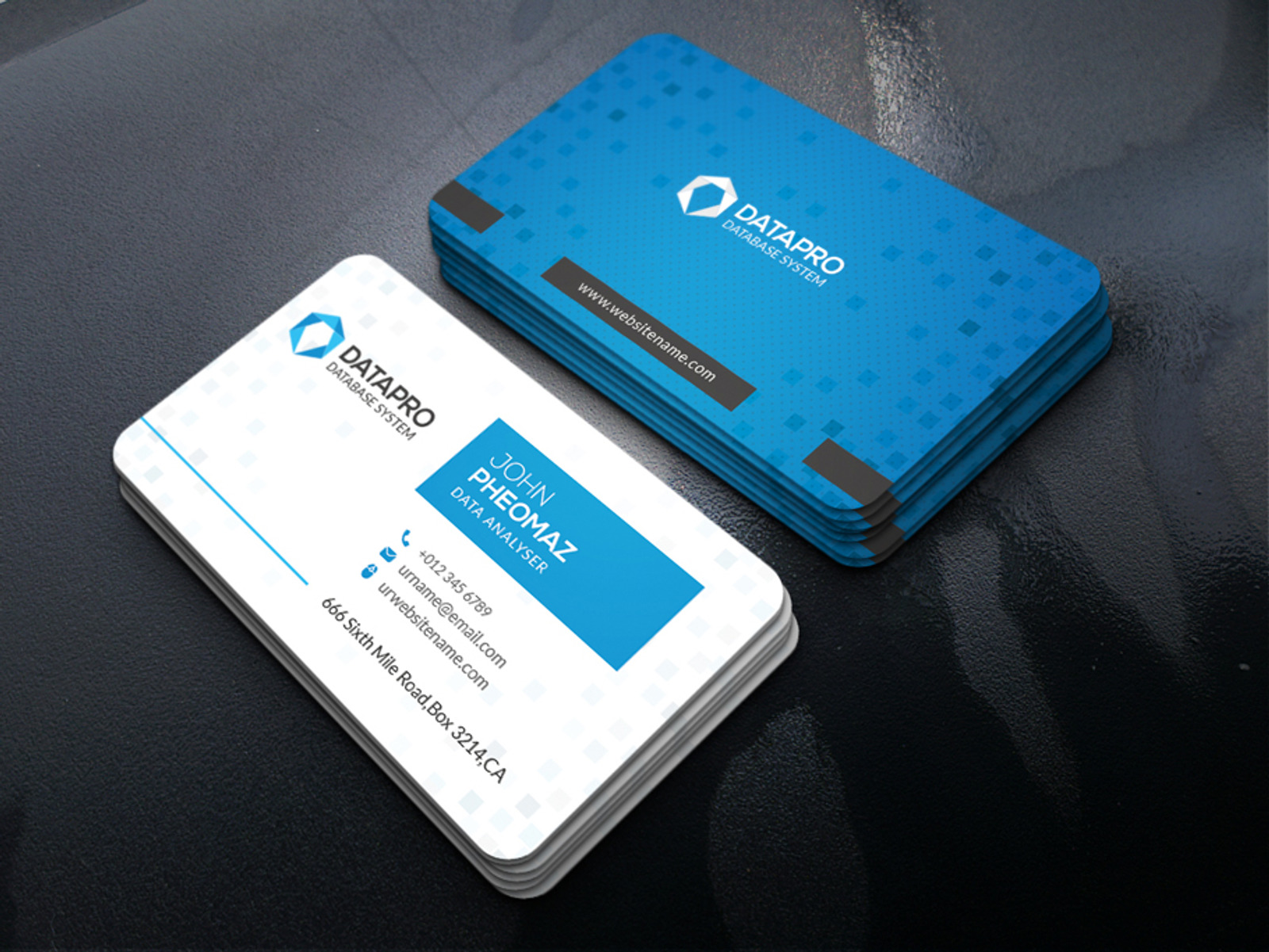 Data Business Card Template - 02 #243100 - TemplateMonster