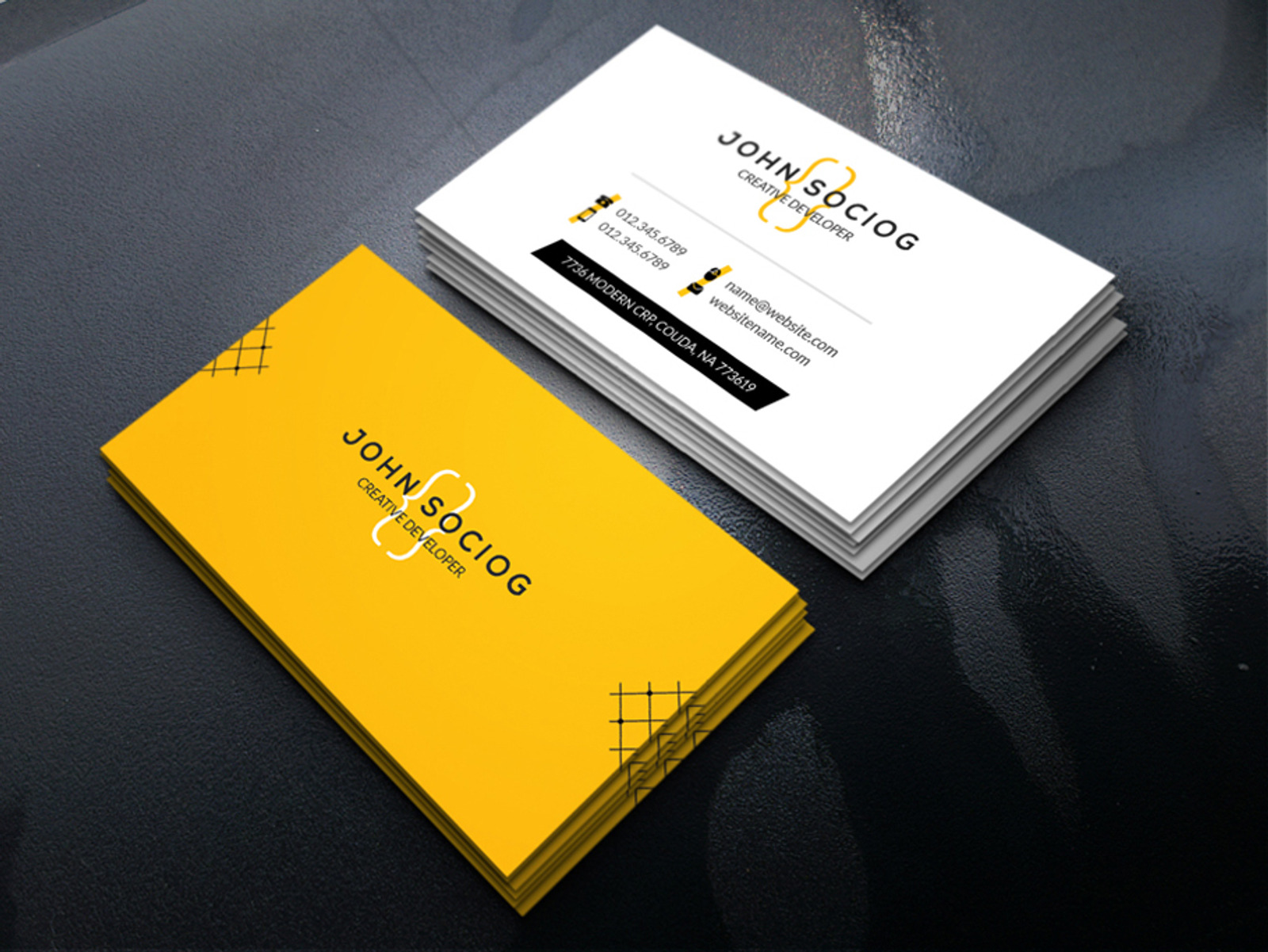 Web Developer Business Card Template - TemplateMonster