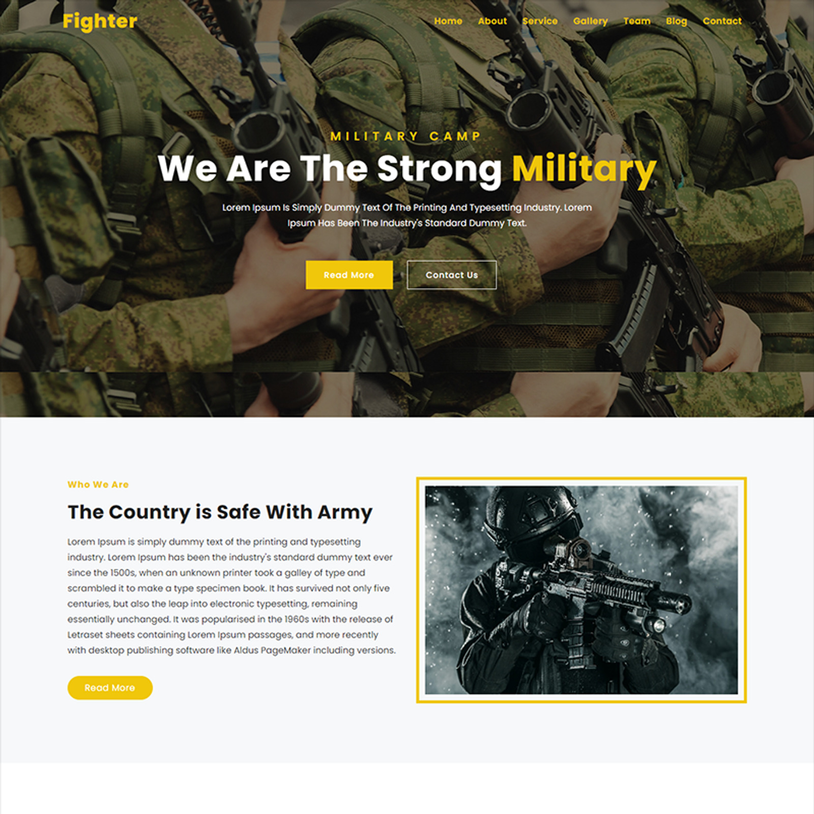 Fighter Military Service & Army Website Template