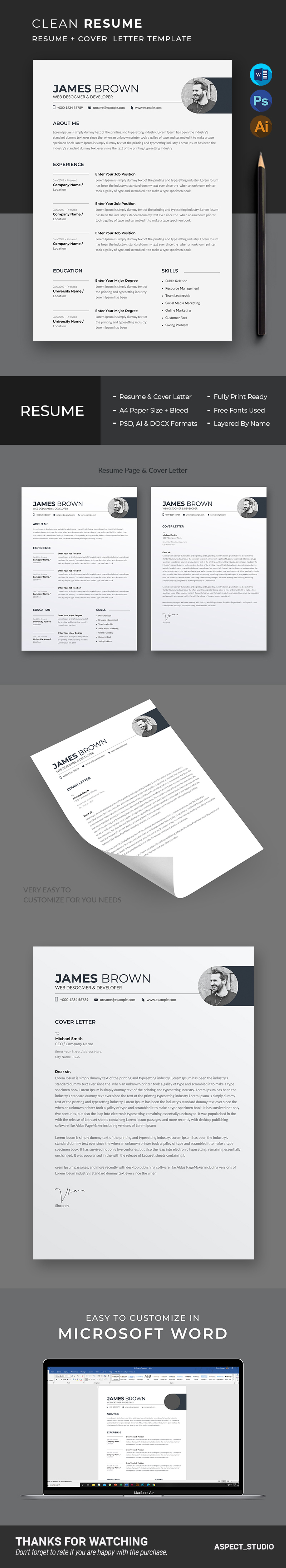 James Brown Premium Resume Template #180557 - TemplateMonster