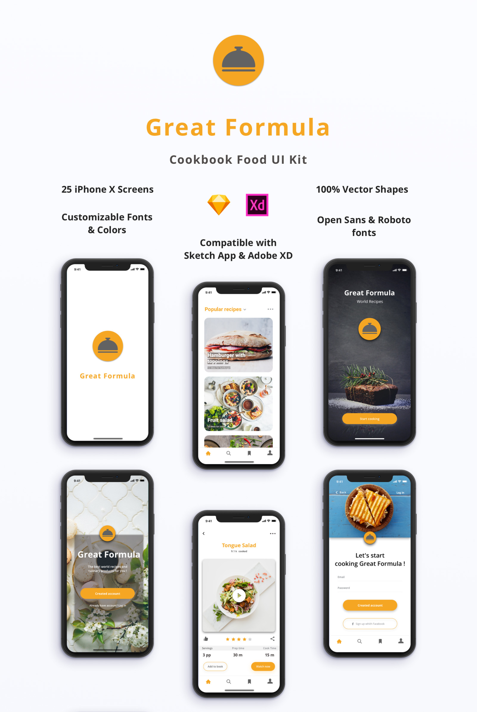 Great Formula - Recipes App UI Kit #202499 - TemplateMonster